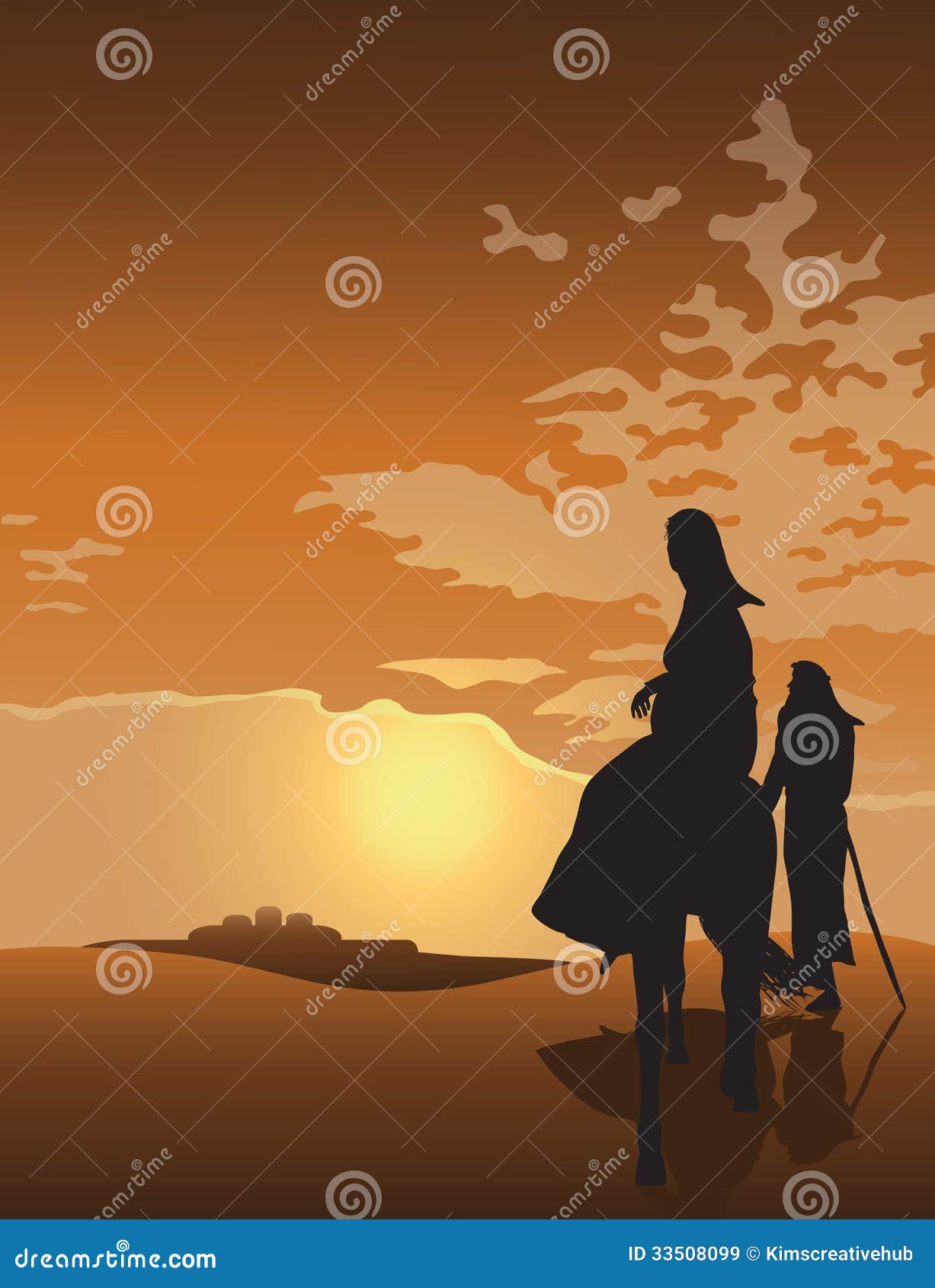 Mary and Joseph Travel To Bethlehem Stock Vector - Illustration of ...