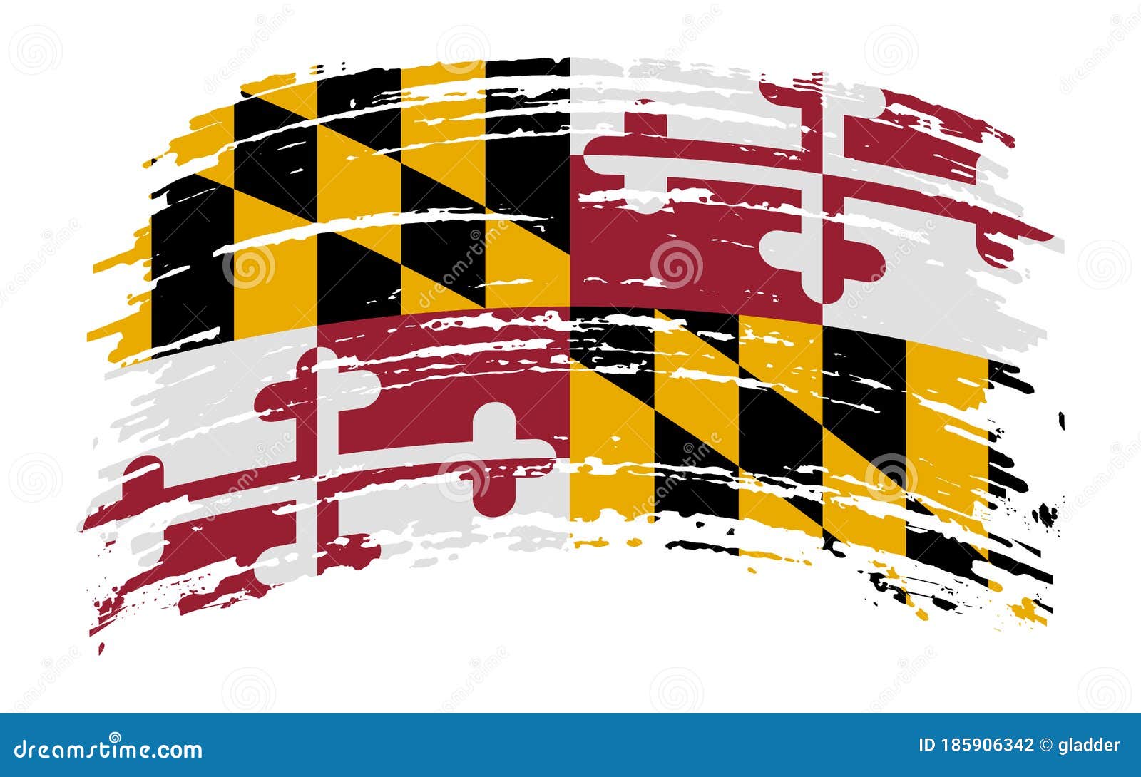 Maryland Flag in Grunge Brush Stroke, Vector Stock Illustration ...