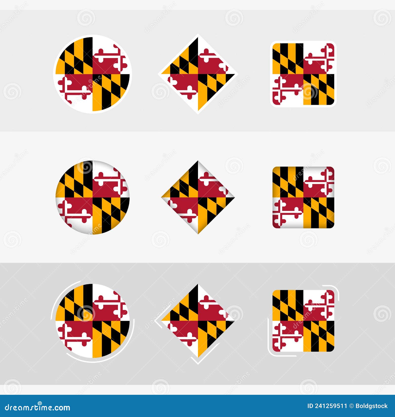 Maryland Icons Collection. Bright Colourful Trendy Map Icons Cartoon ...