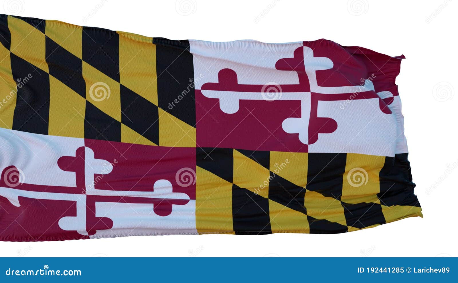 Maryland Flag Isolated Realistic Animation. Seamless Loop, 4K Stock ...