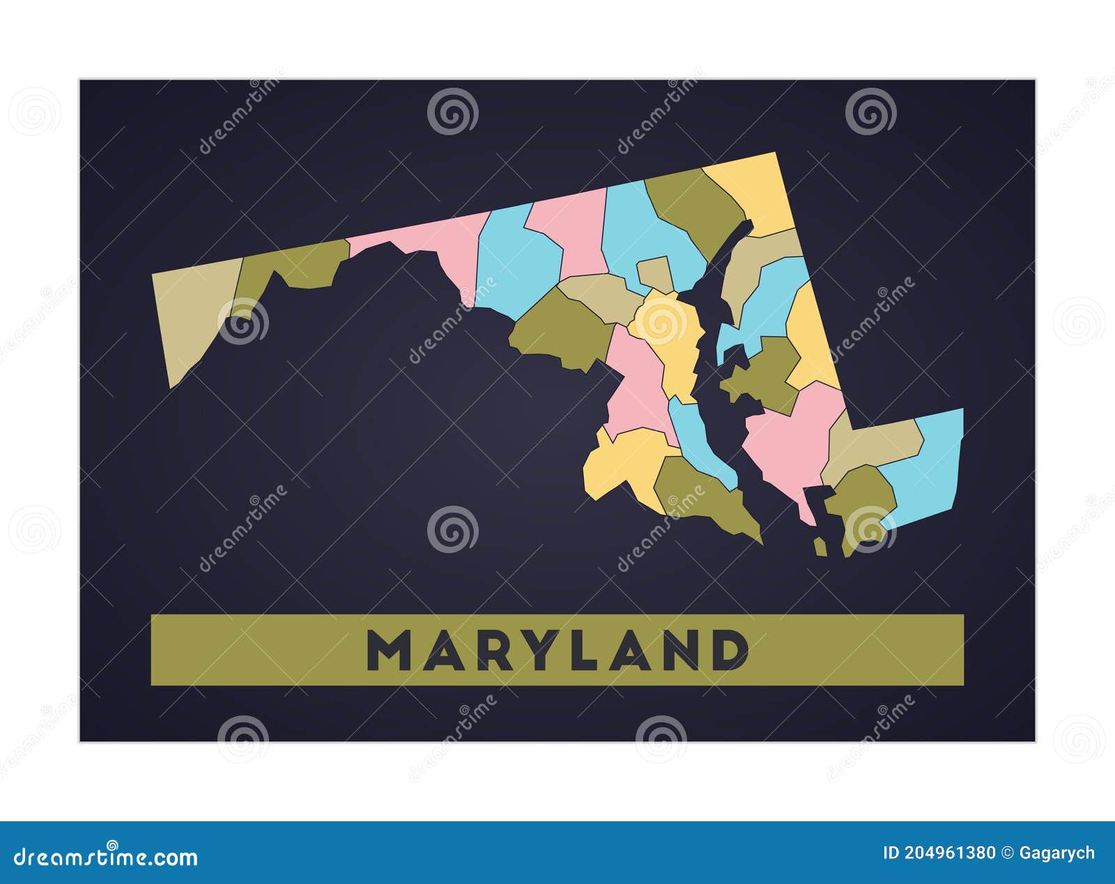 Maryland map.. stock vector. Illustration of citizen - 204961380