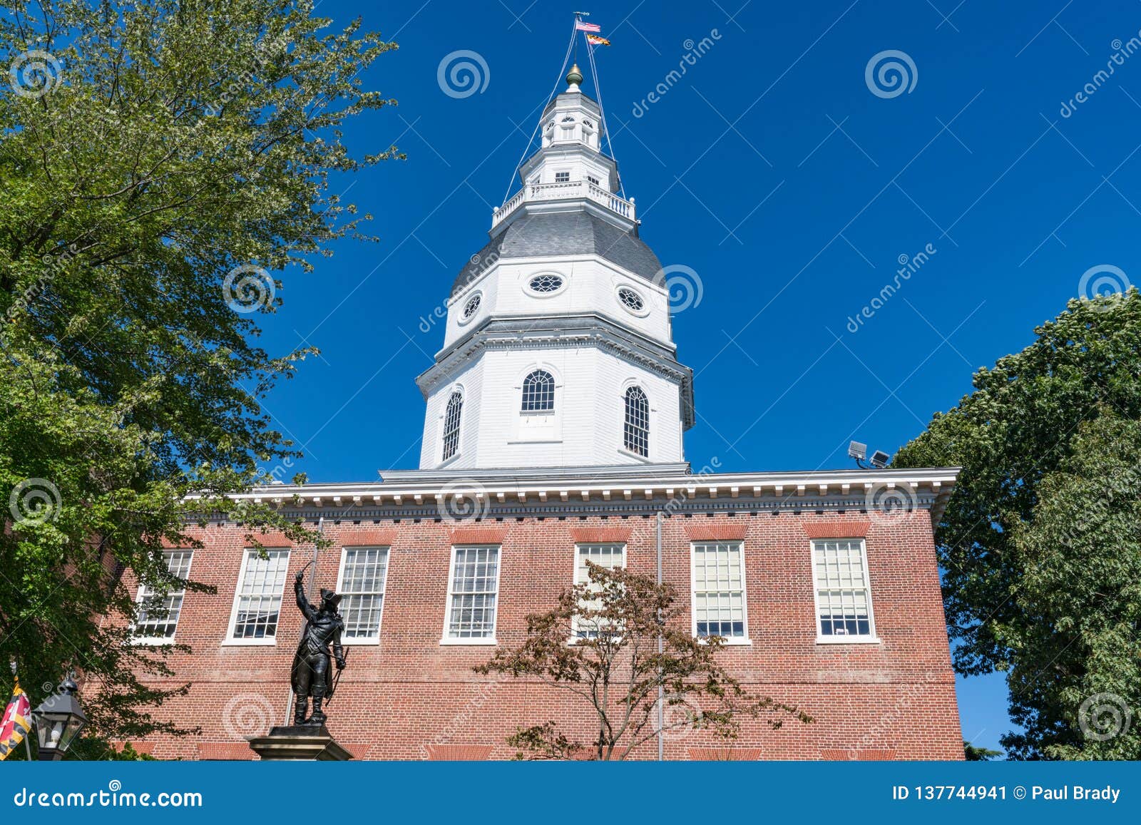 Maryland State Capital Building Stock Image - Image of brick, city ...