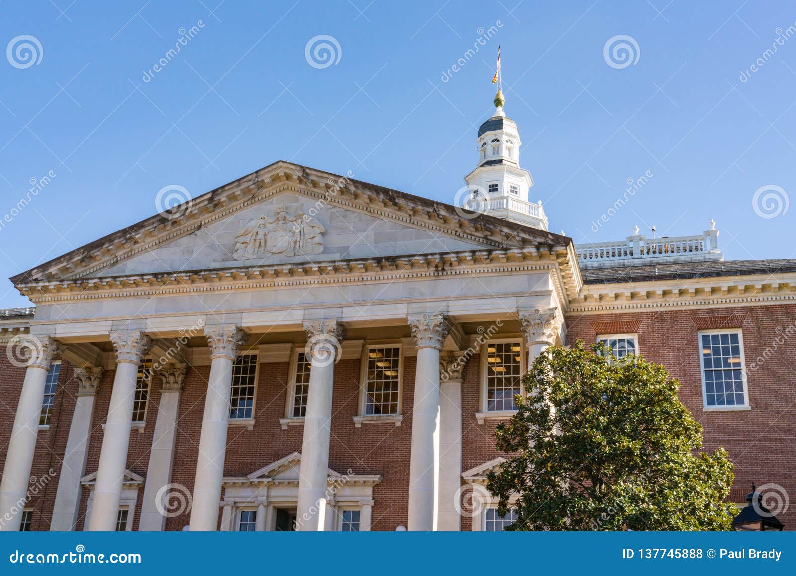 Maryland State Capital Building Stock Photo - Image of capital, blue ...