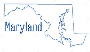 Maryland State Outline Map stock illustration. Illustration of states ...