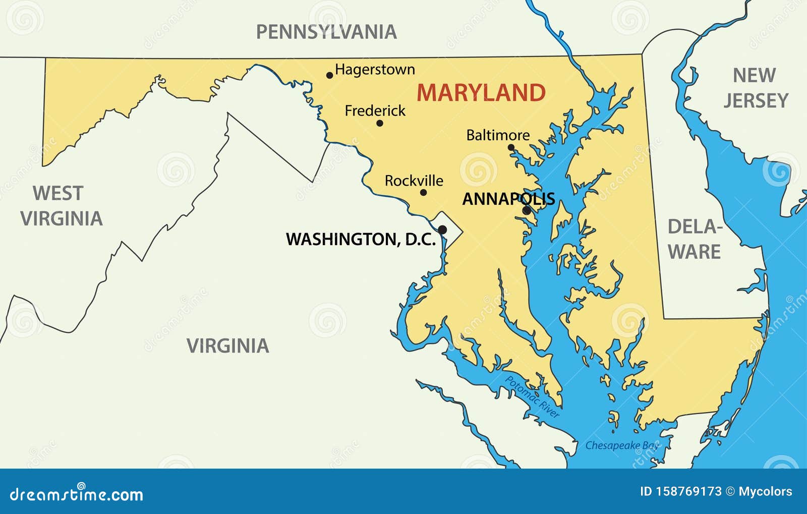 Maryland - Vector - State of USA Stock Vector - Illustration of border ...