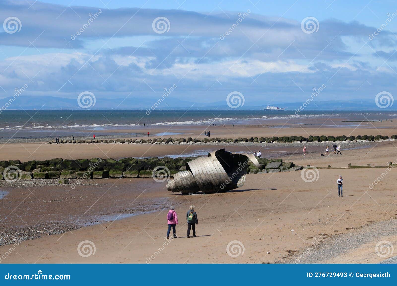 Marys Shell on Cleveleys Beach and View North Editorial Stock Photo ...