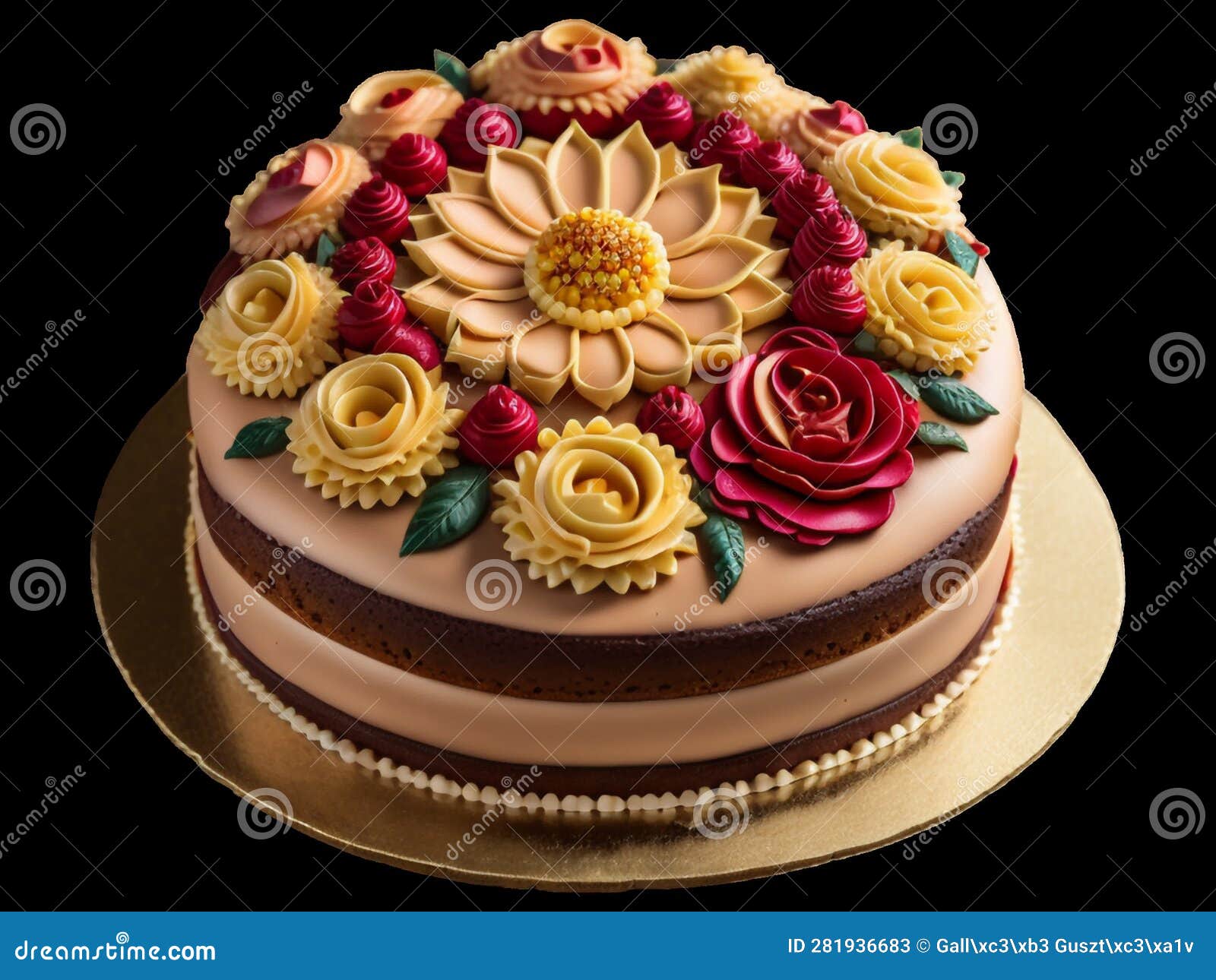 Marzipan cake stock illustration. Illustration of ceremony - 281936683