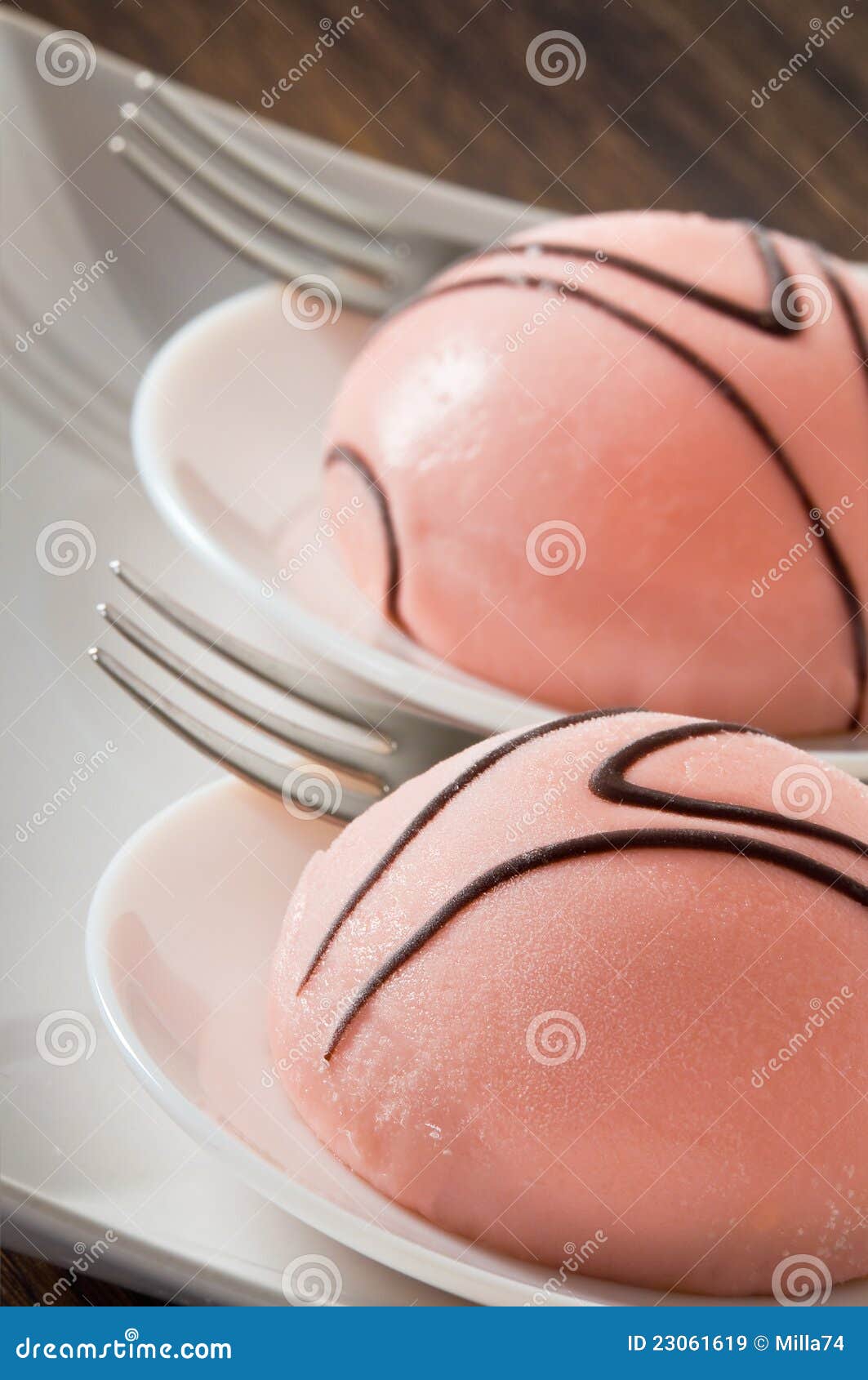 Marzipan cakes. stock image. Image of covered, glazed - 23061619