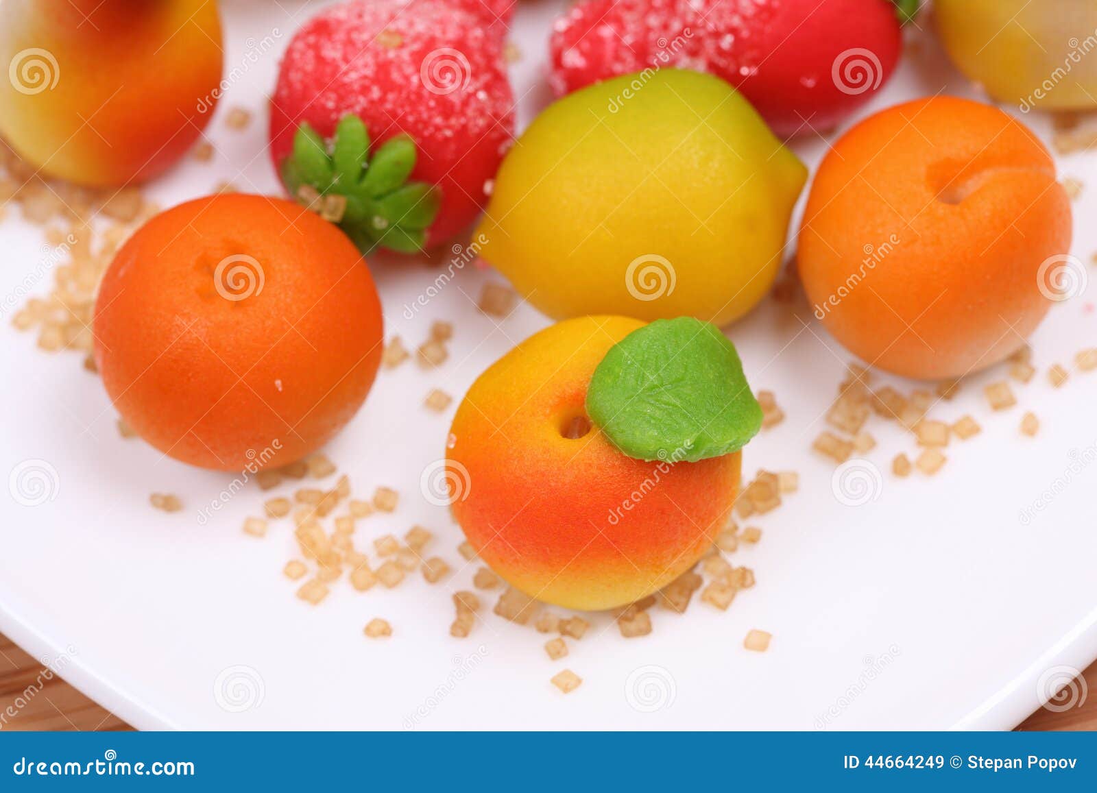 Marzipan fruit shapes stock image. Image of strawberries - 44664249