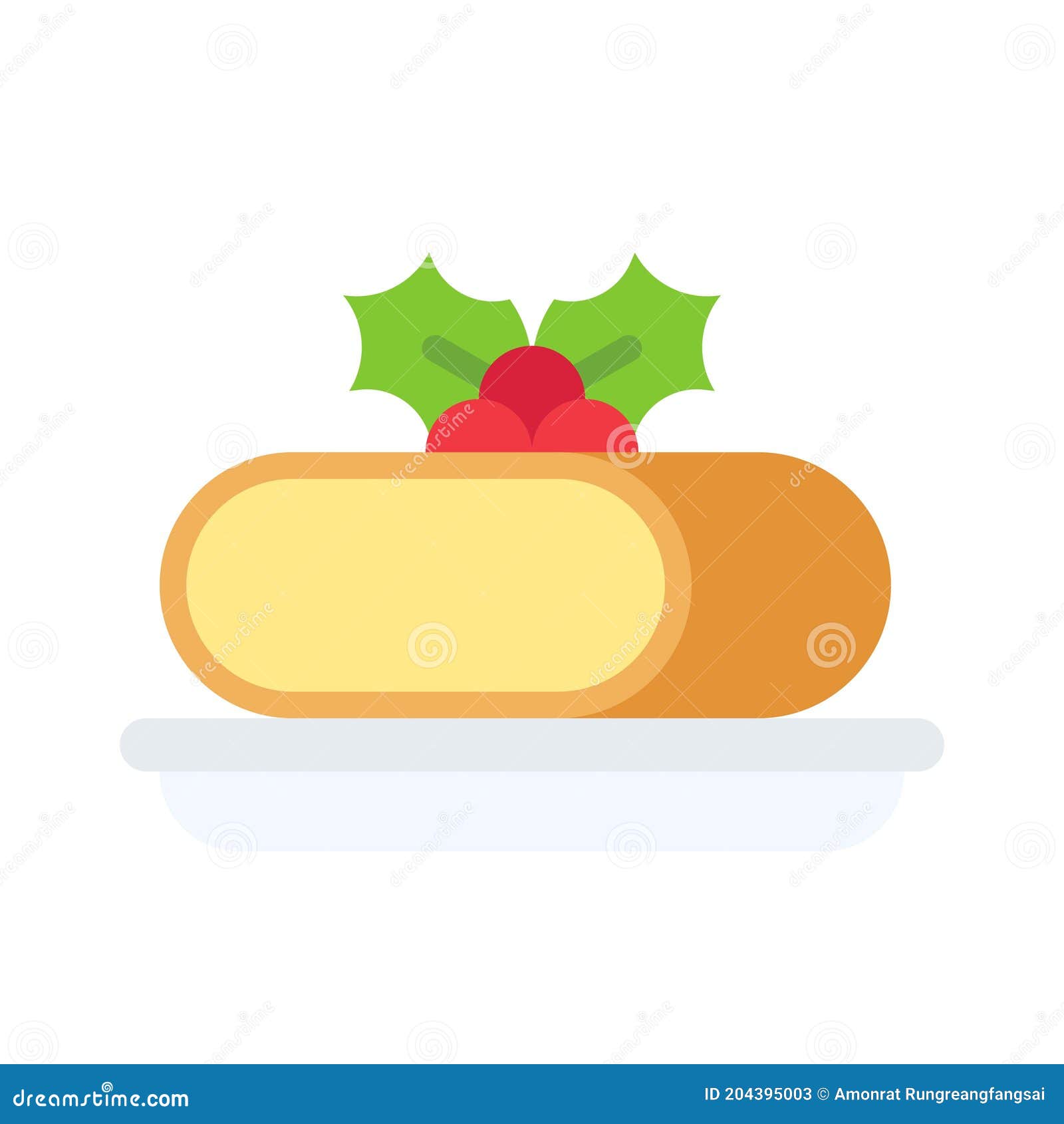 Marzipan Icon, Christmas Food and Drink Vector Stock Vector ...