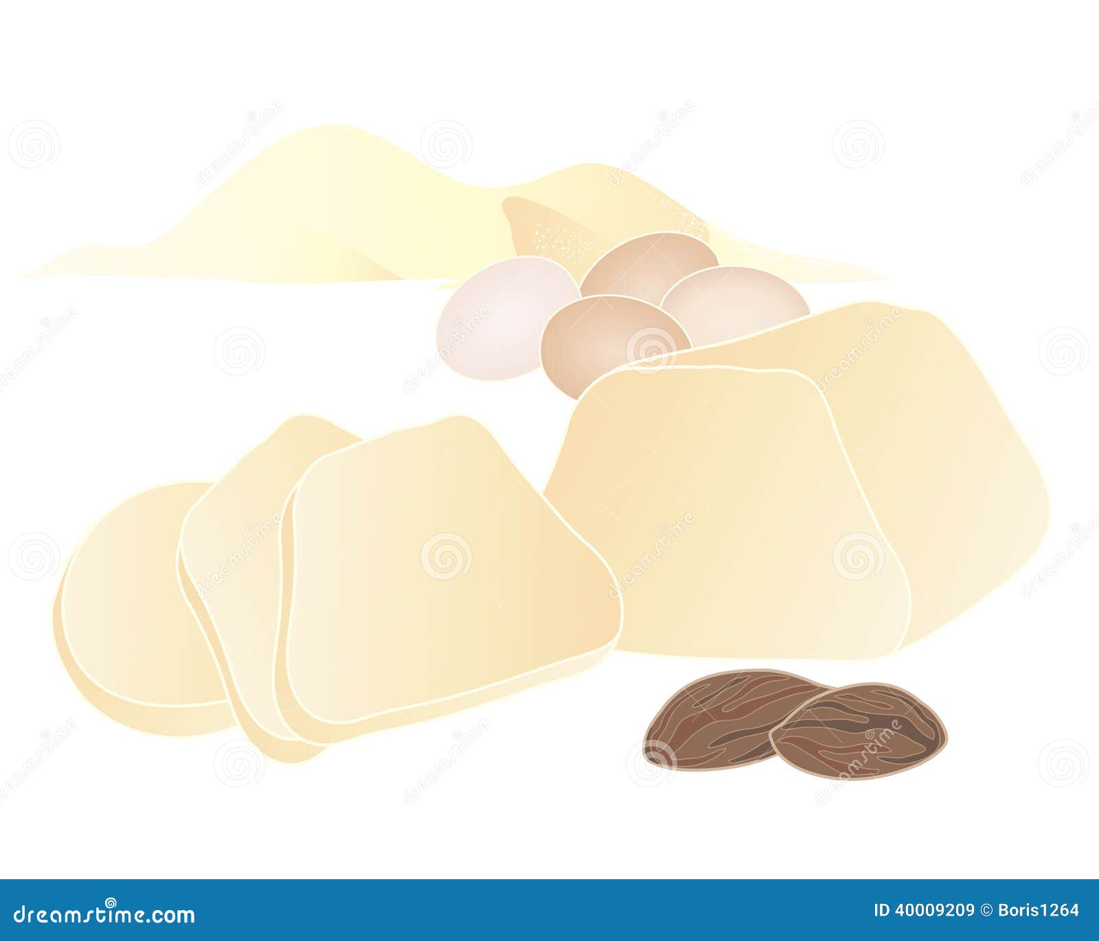 Marzipan stock vector. Illustration of paste, slices - 40009209