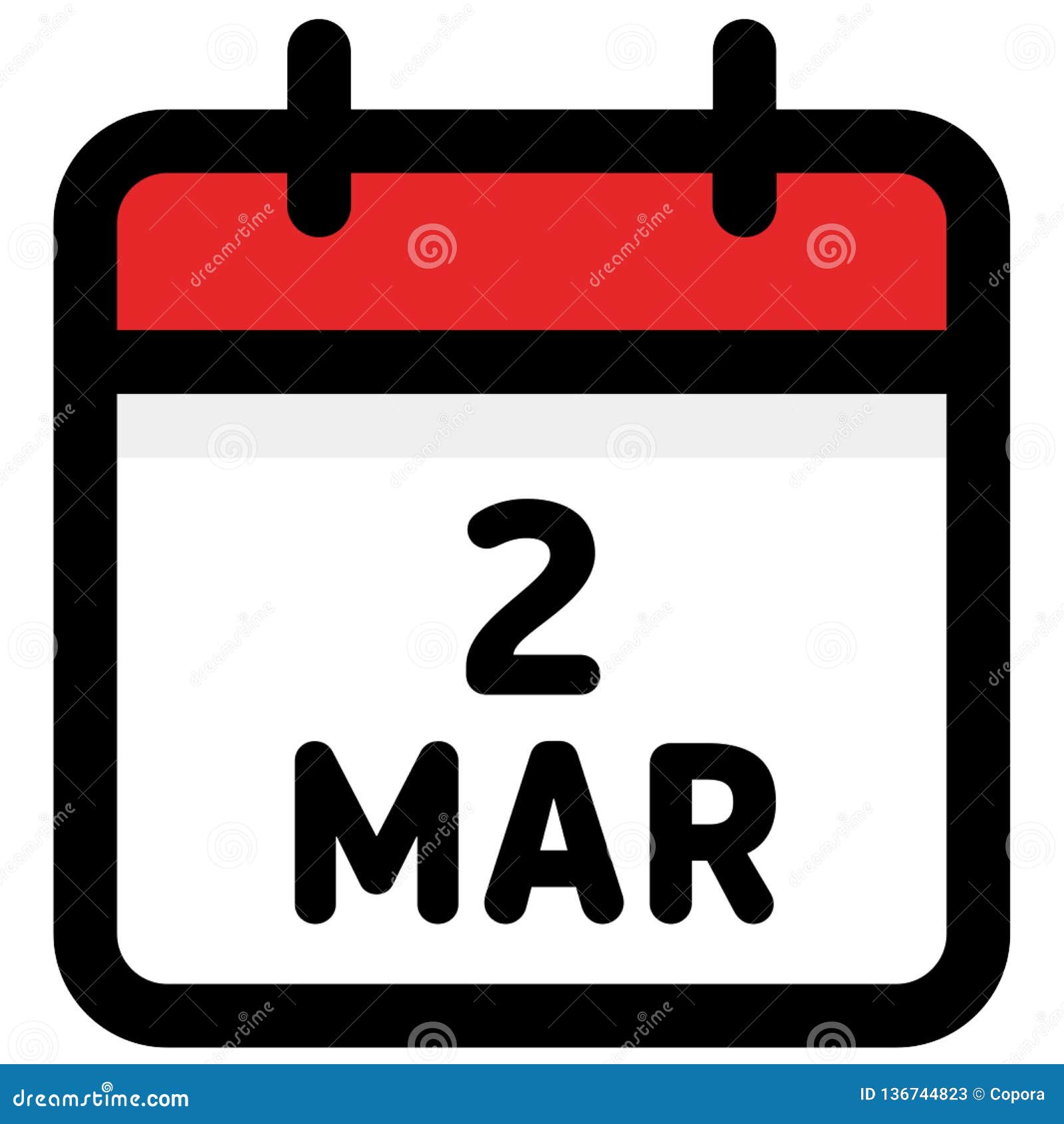 2 Marzo - Icono Del Calendario - Ejemplo Del Vector Ilustración del ...