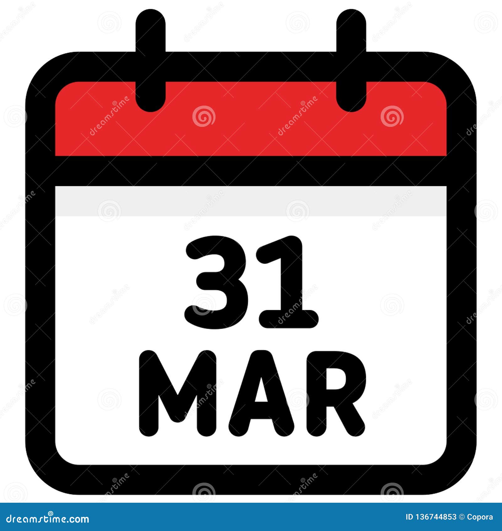 31 Marzo - Icono Del Calendario - Ejemplo Del Vector Ilustración del ...
