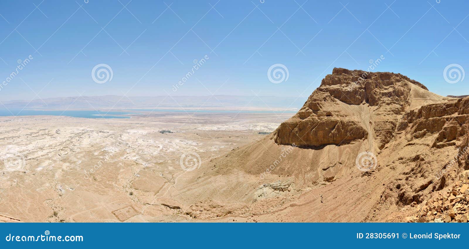 Masada and Dead Sea Panorama. Stock Image - Image of birdseye, desert ...