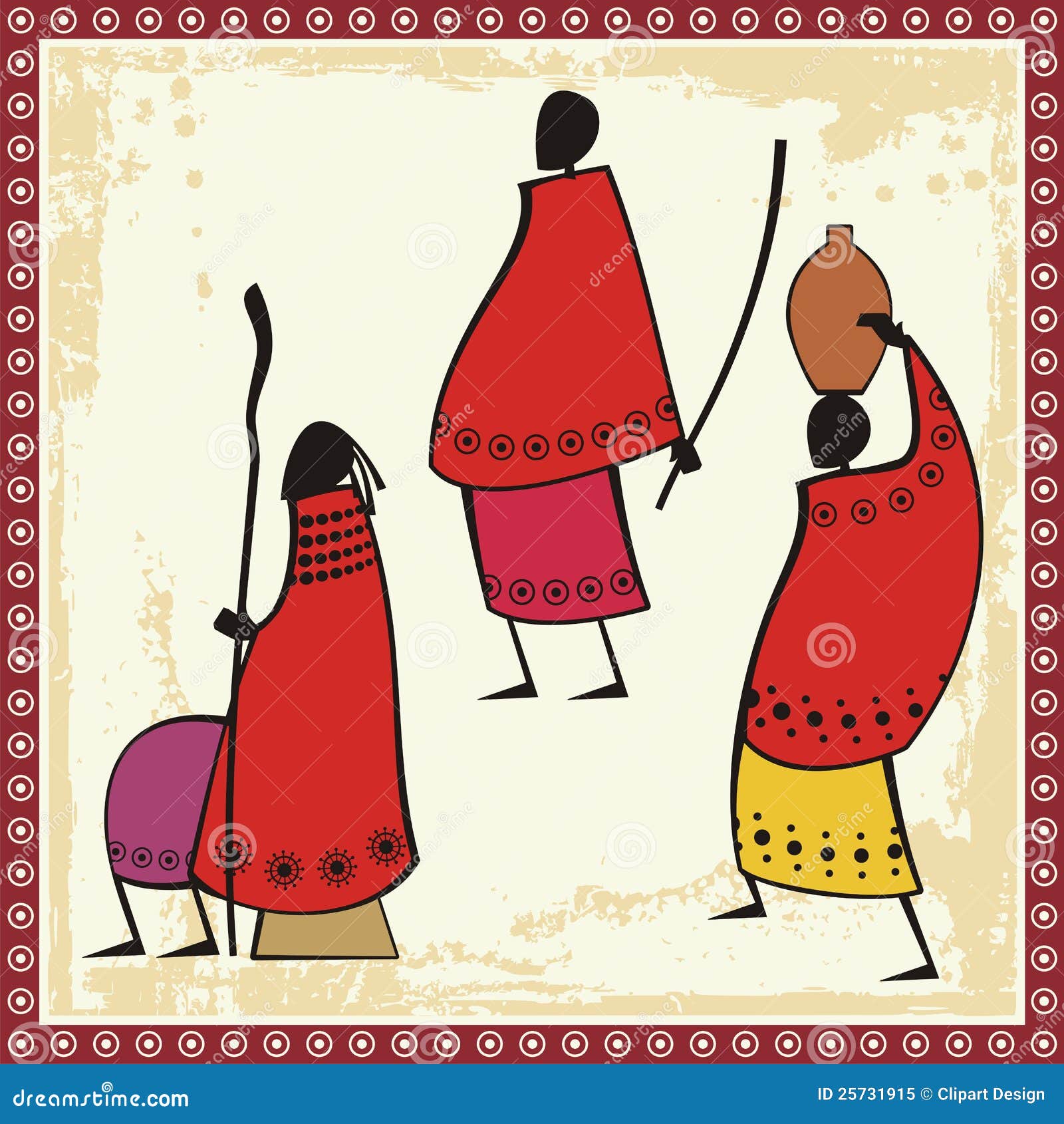 Masai People Illustrations stock vector. Illustration of aboriginal ...