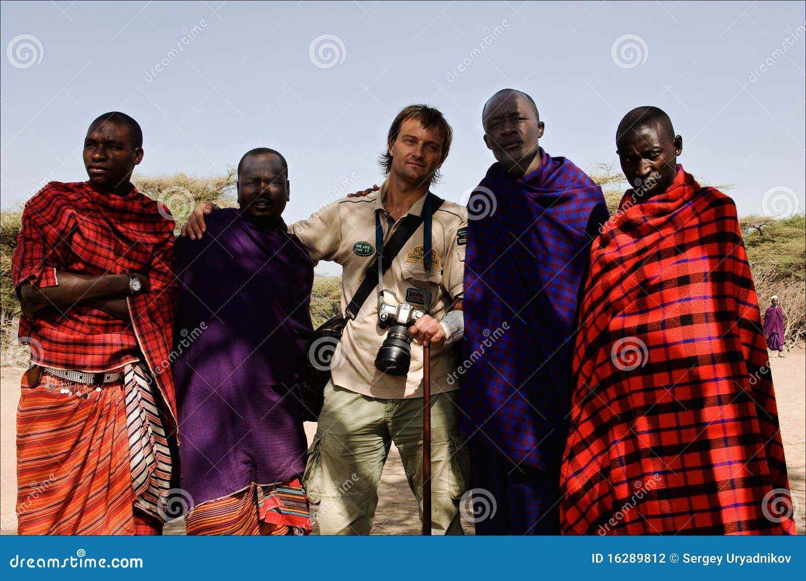 Masai with photographer. editorial photography. Image of human - 16289812