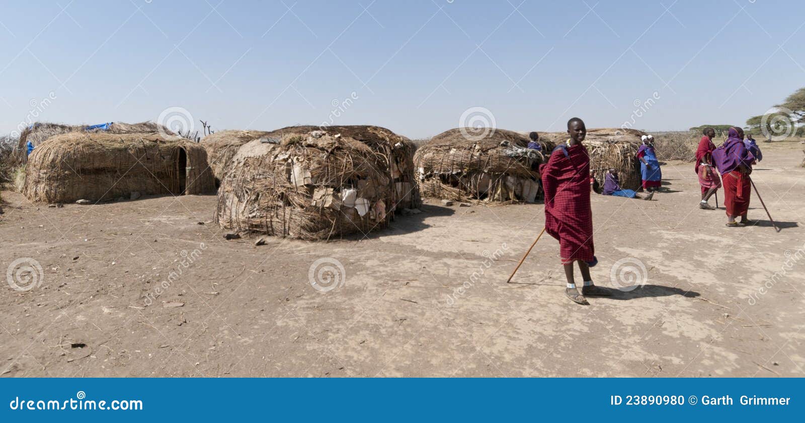 Masai village editorial image. Image of nomads, tribe - 23890980