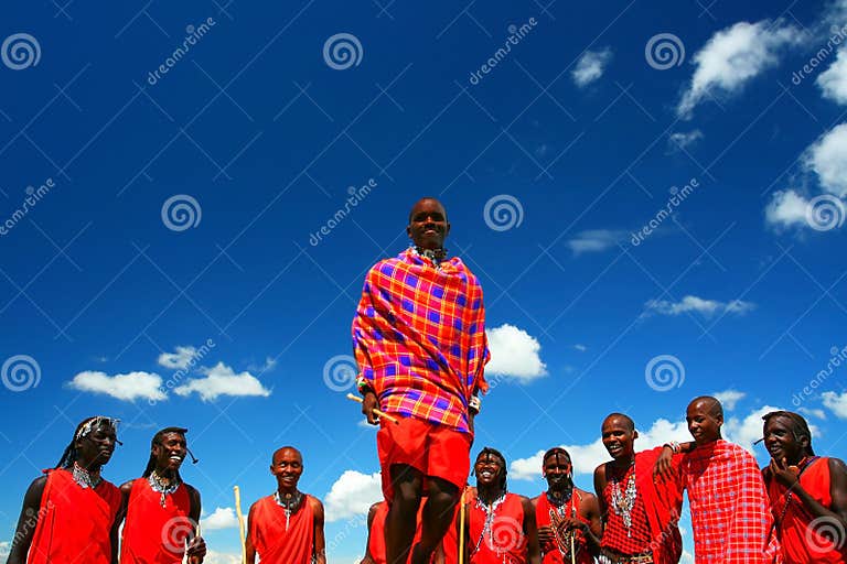 Masai Warrior Dancing Traditional Dance Editorial Photo - Image of ...