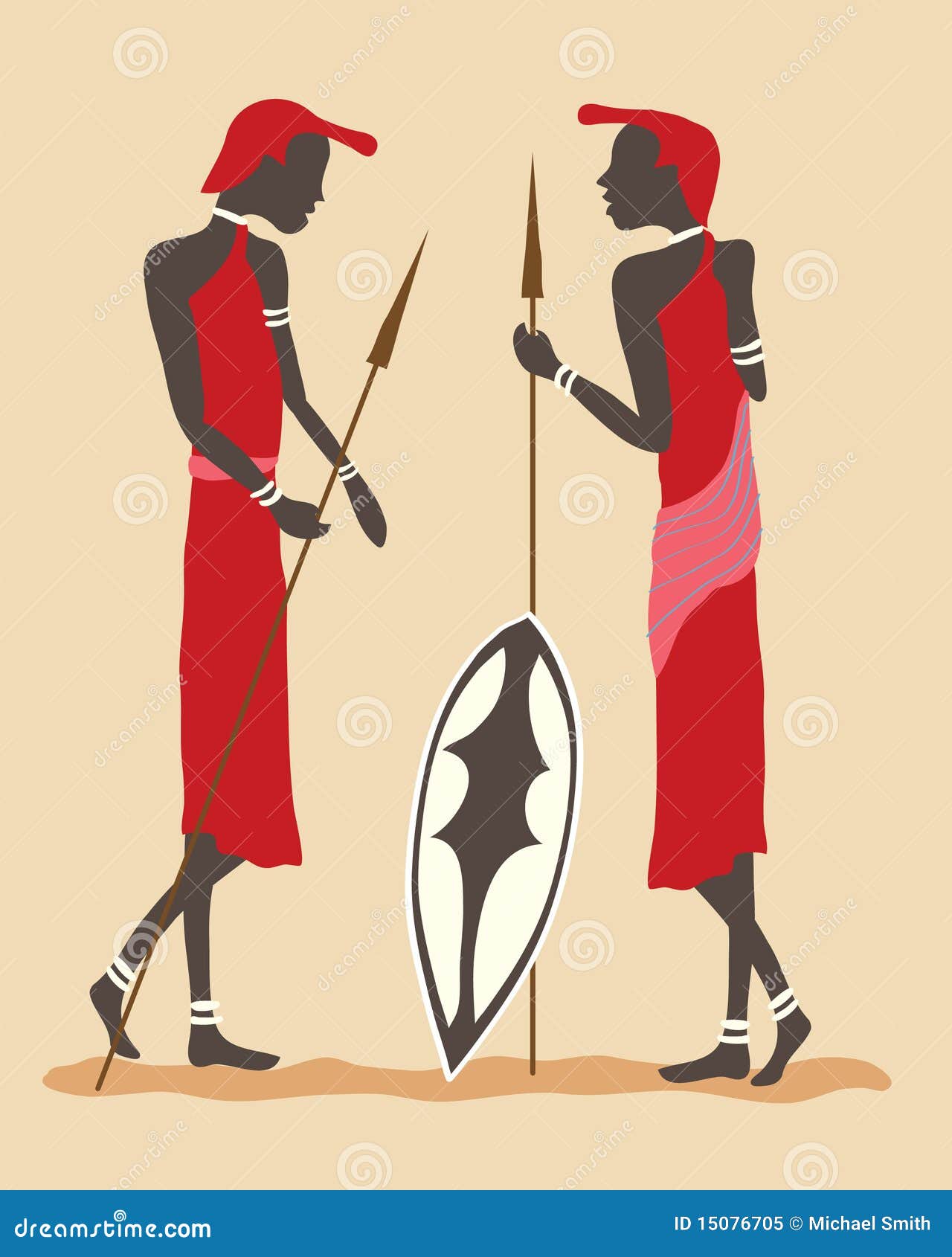 Masai warriors stock vector. Illustration of masai, exotic - 15076705