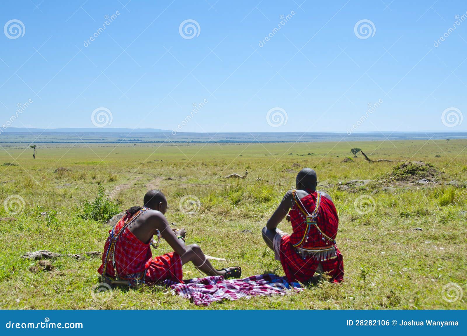 Masai Warriors Resting editorial photo. Image of natural - 28282106
