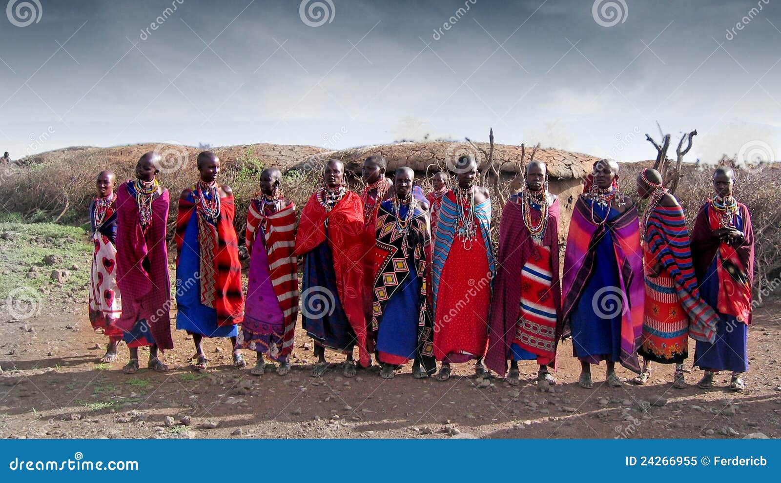 Masai women editorial image. Image of group, colors, village - 24266955