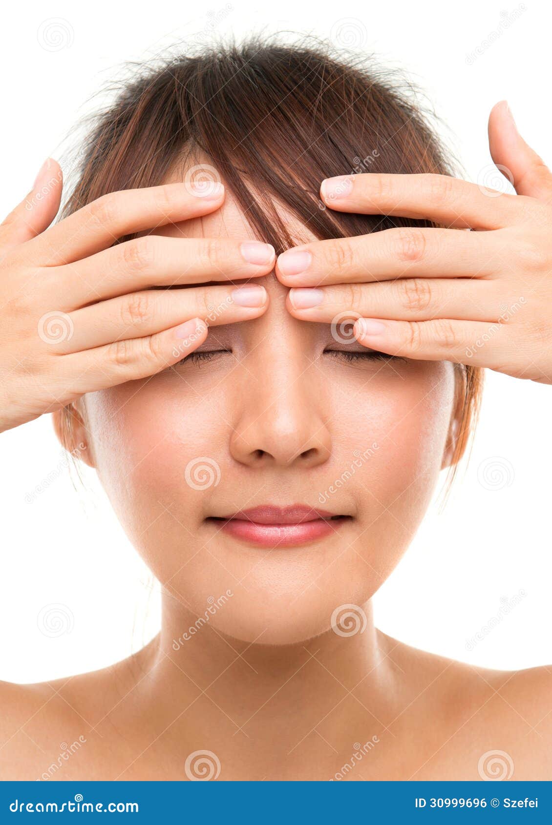 Masaje del ojo foto de archivo. Imagen de aislado, lindo - 30999696