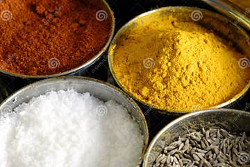 Masala Assorted Condiments and Spices Box Stock Photo - Image of cook ...