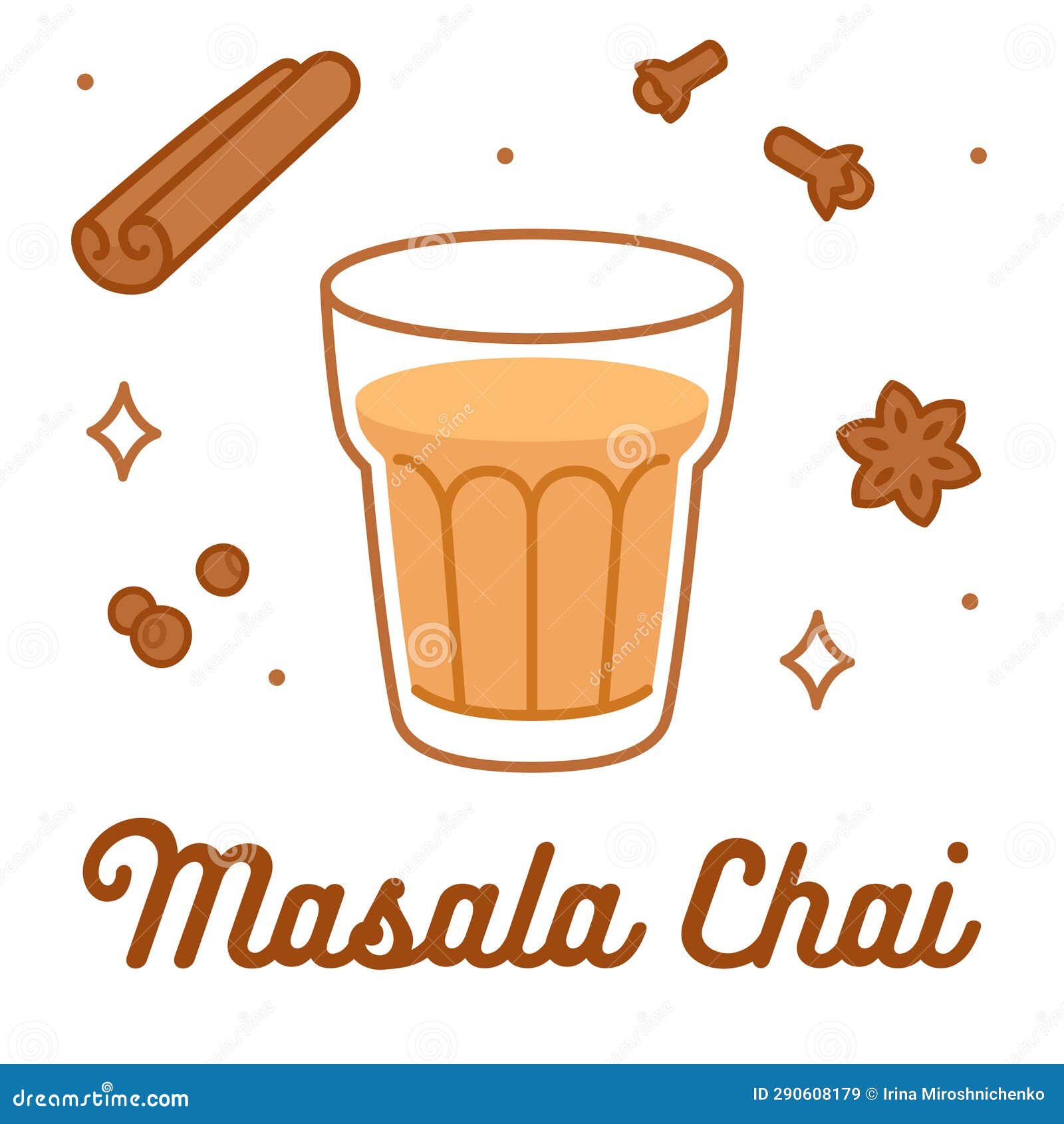 Masala Chai, Traditional Pakistani Black Hot Tea Cartoon Vector ...