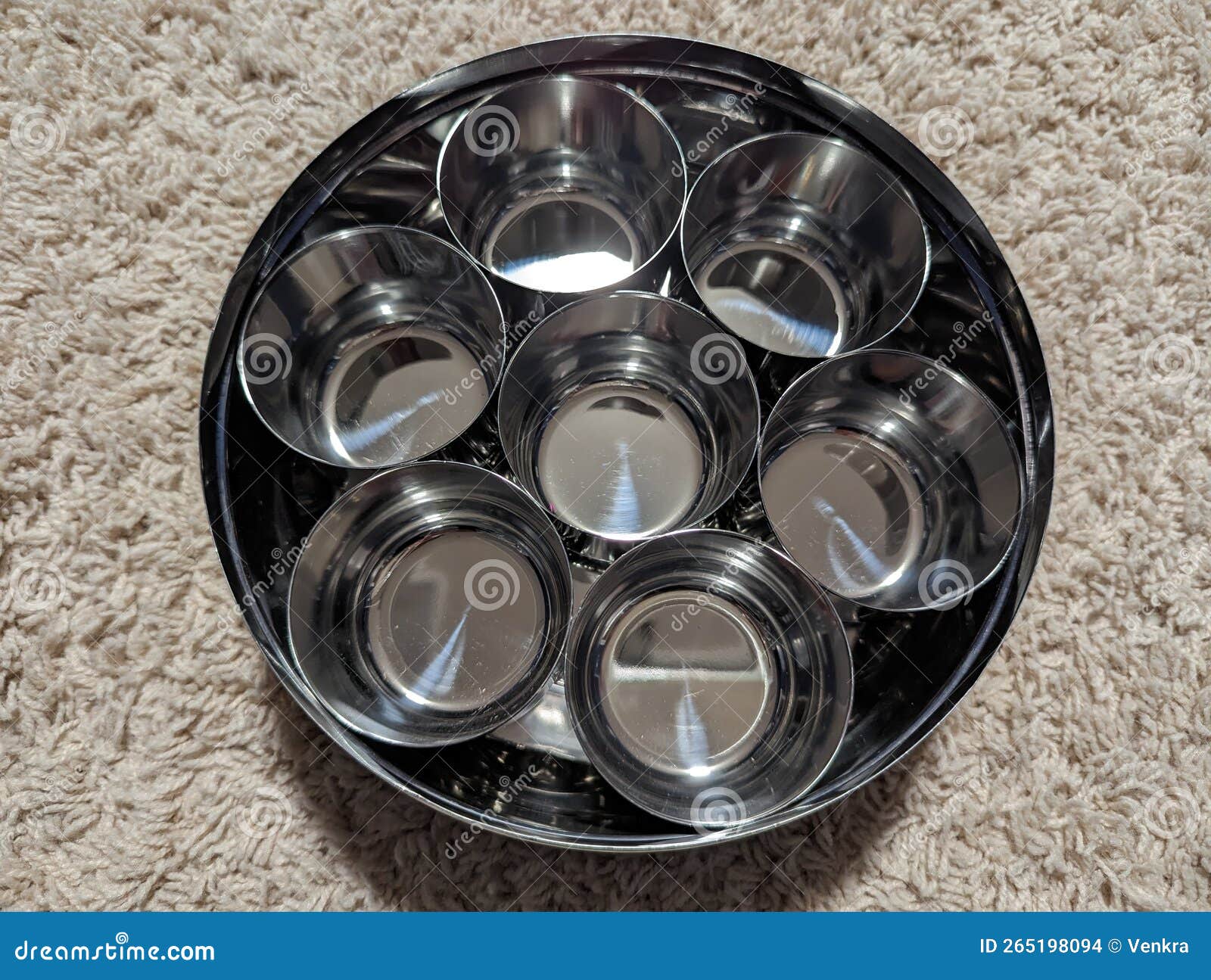 Masala Dabba Silver Container for Indian Spices Stock Photo - Image of ...