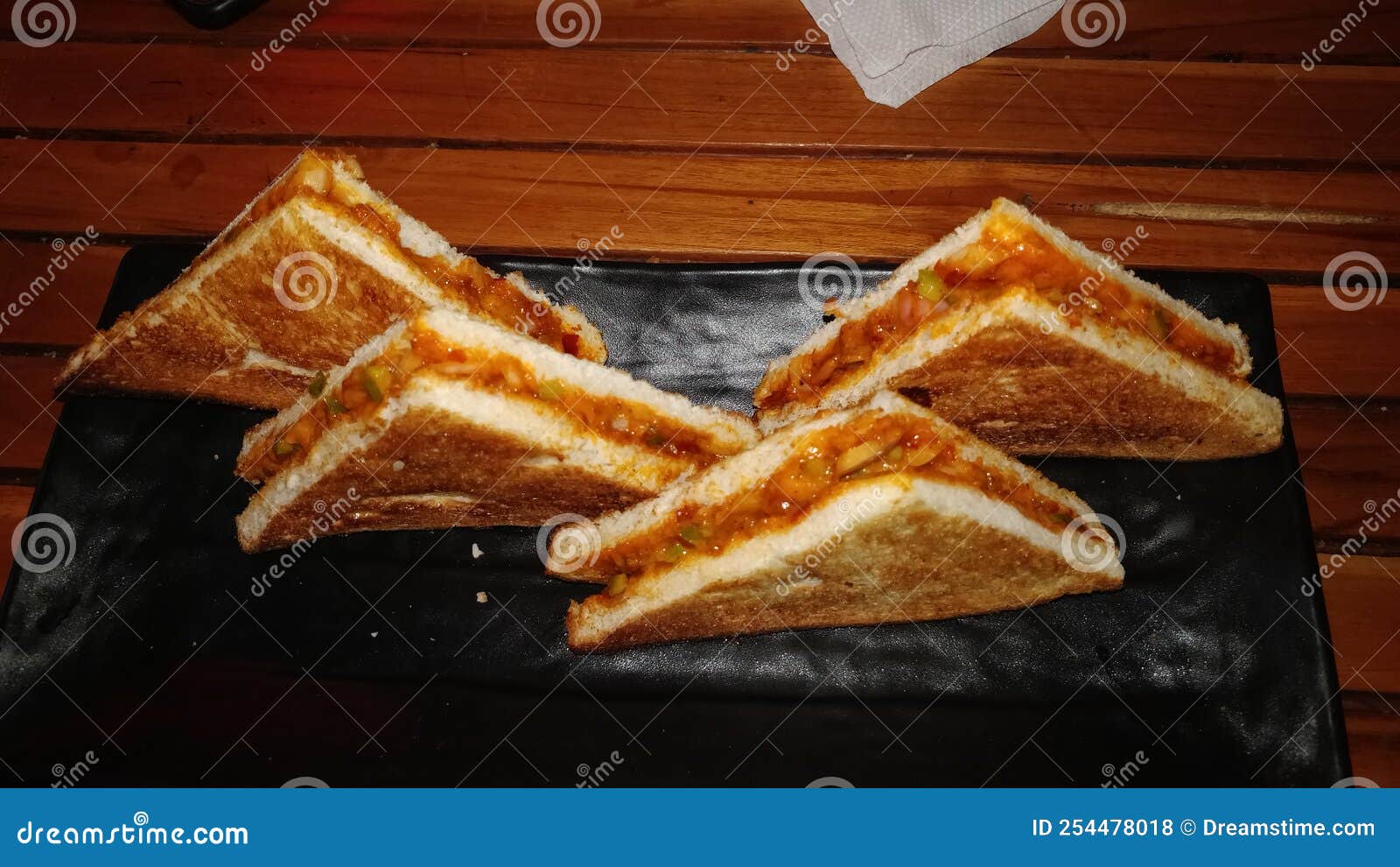 Masala Grilled Sandwich with Top View Stock Photo - Image of masala ...