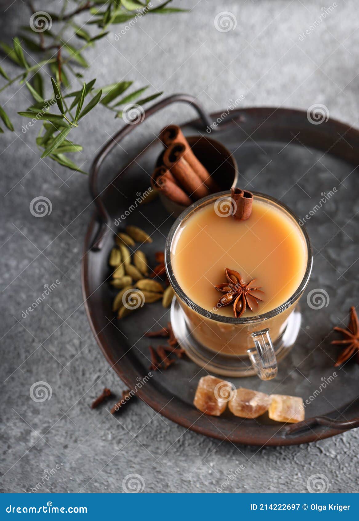 Masala tea with spices stock image. Image of ginger - 214222697