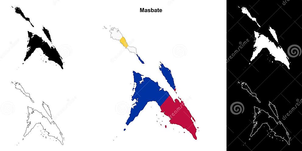 Masbate outline map stock vector. Illustration of probinsiya - 323860765