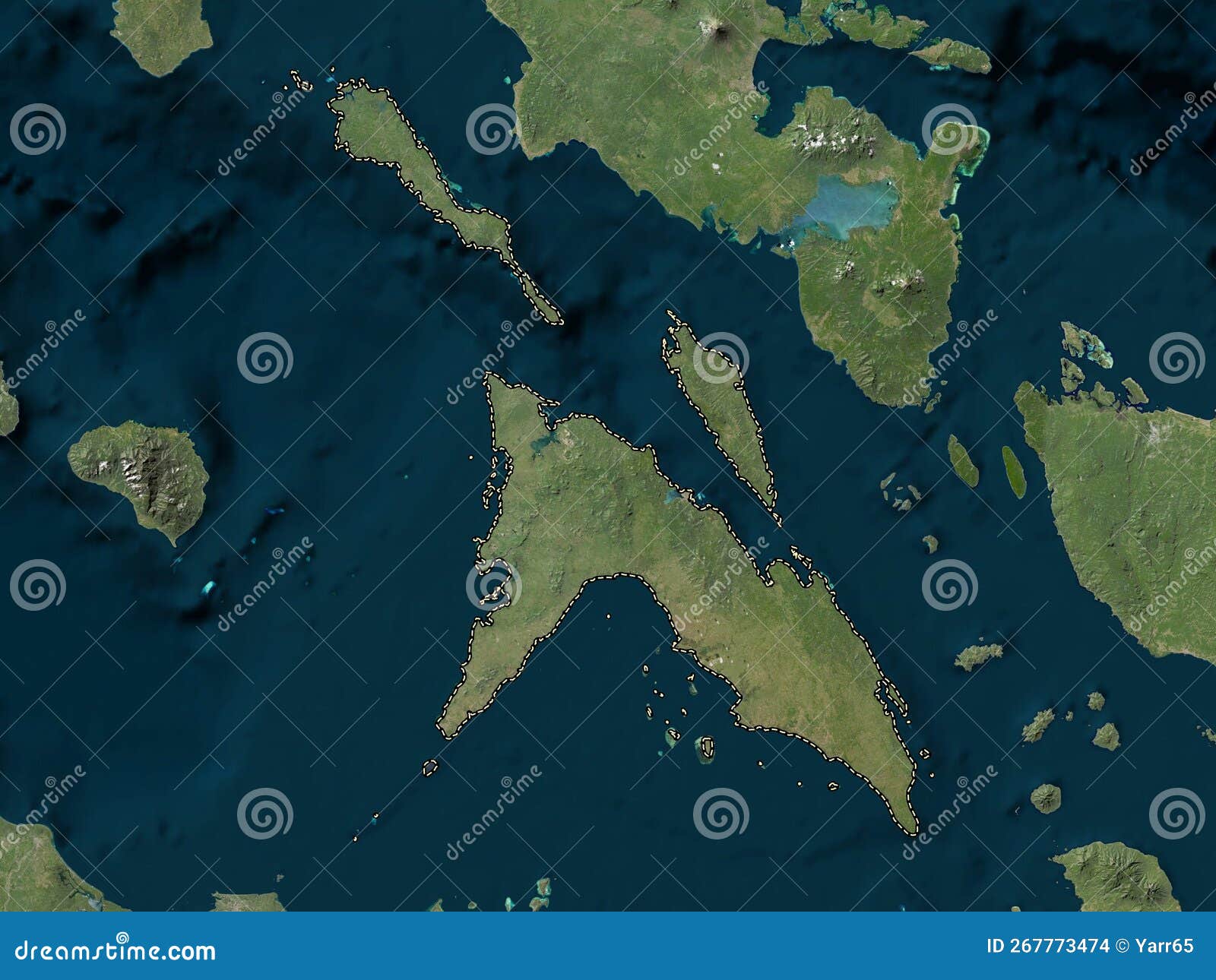 Masbate, Philippines. Low-res Satellite. No Legend Stock Illustration ...