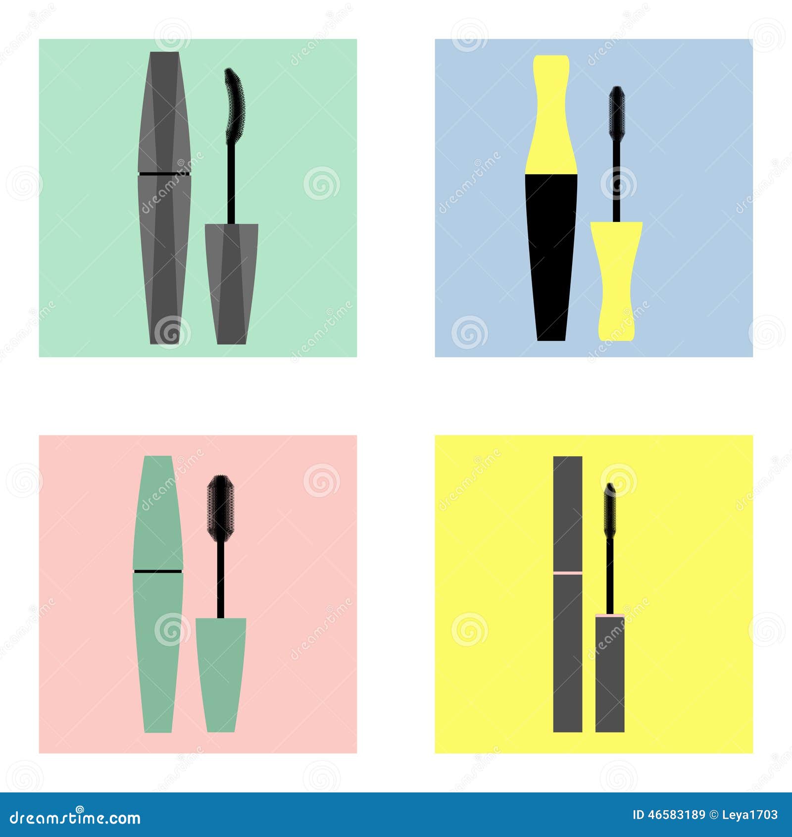 Mascara icons stock vector. Illustration of care, eyelashes - 46583189