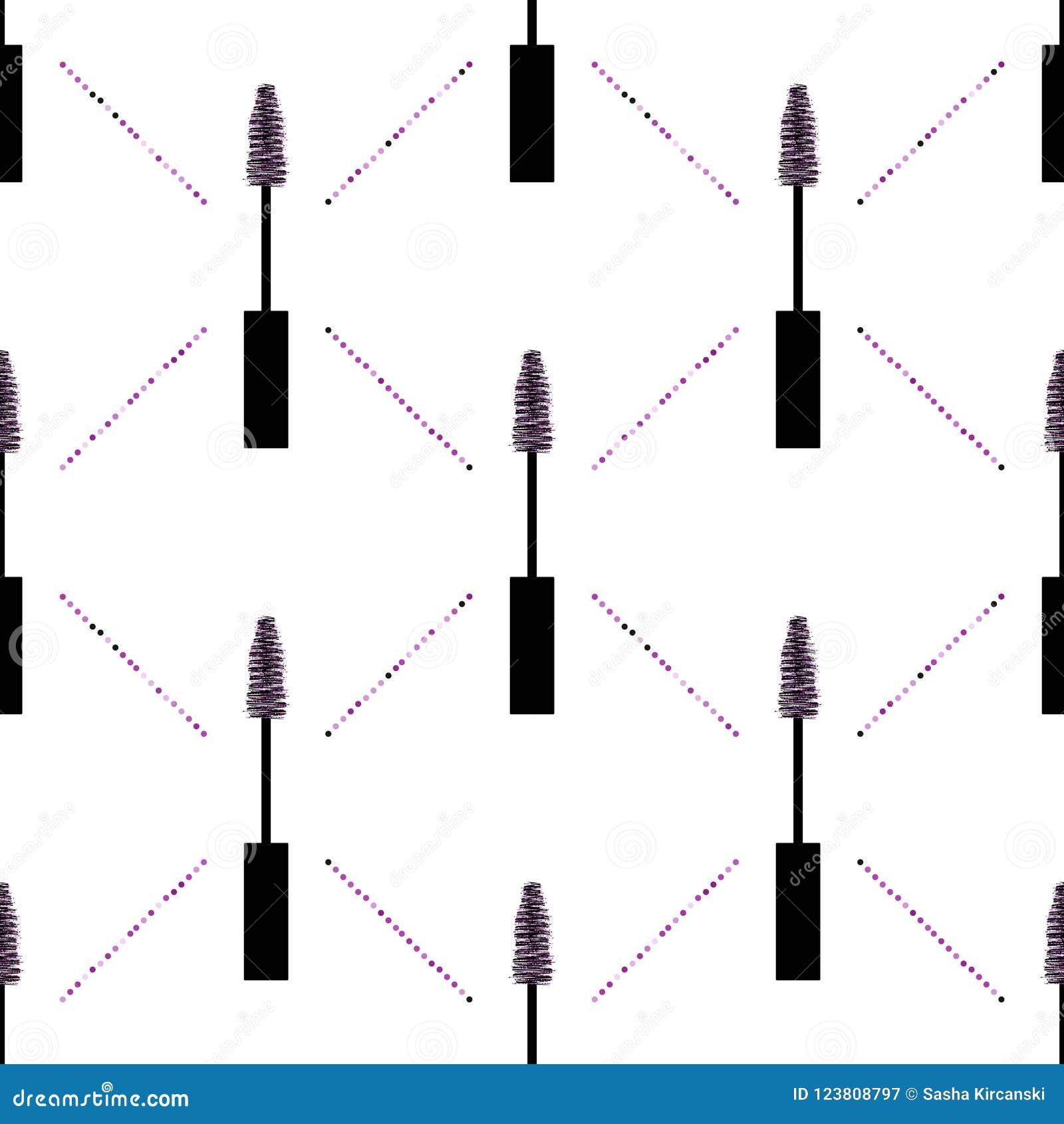 Mascara Seamless Vector Pattern with Glitter Effect Stock Vector ...