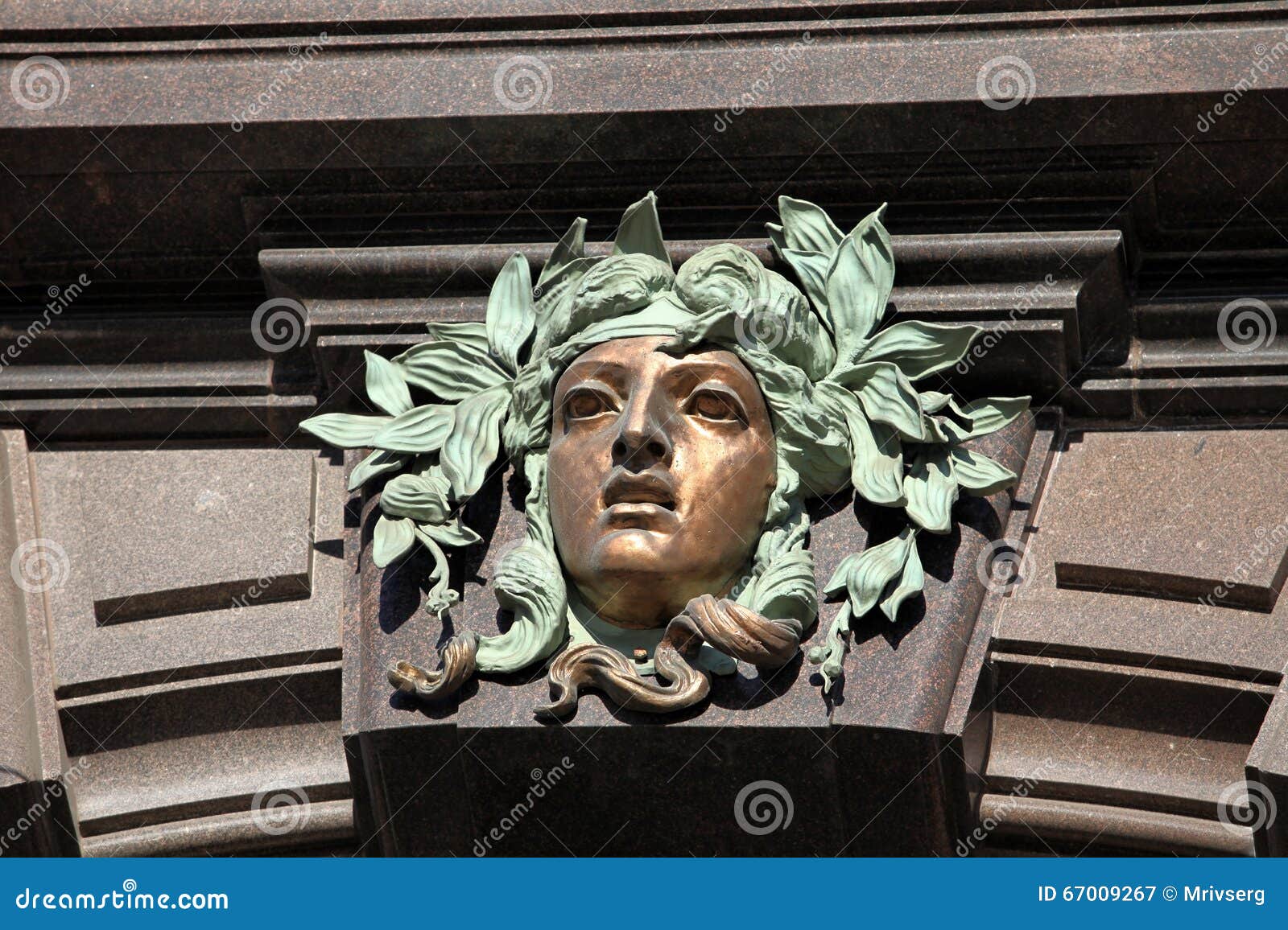 Mascaron female head stock image. Image of mascaron, gild - 67009267