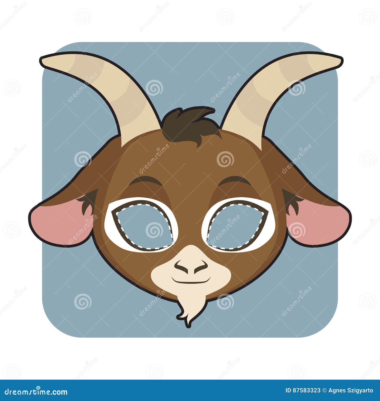 Maschera Della Capra Per I Festeggiamenti Illustrazione Vettoriale ...