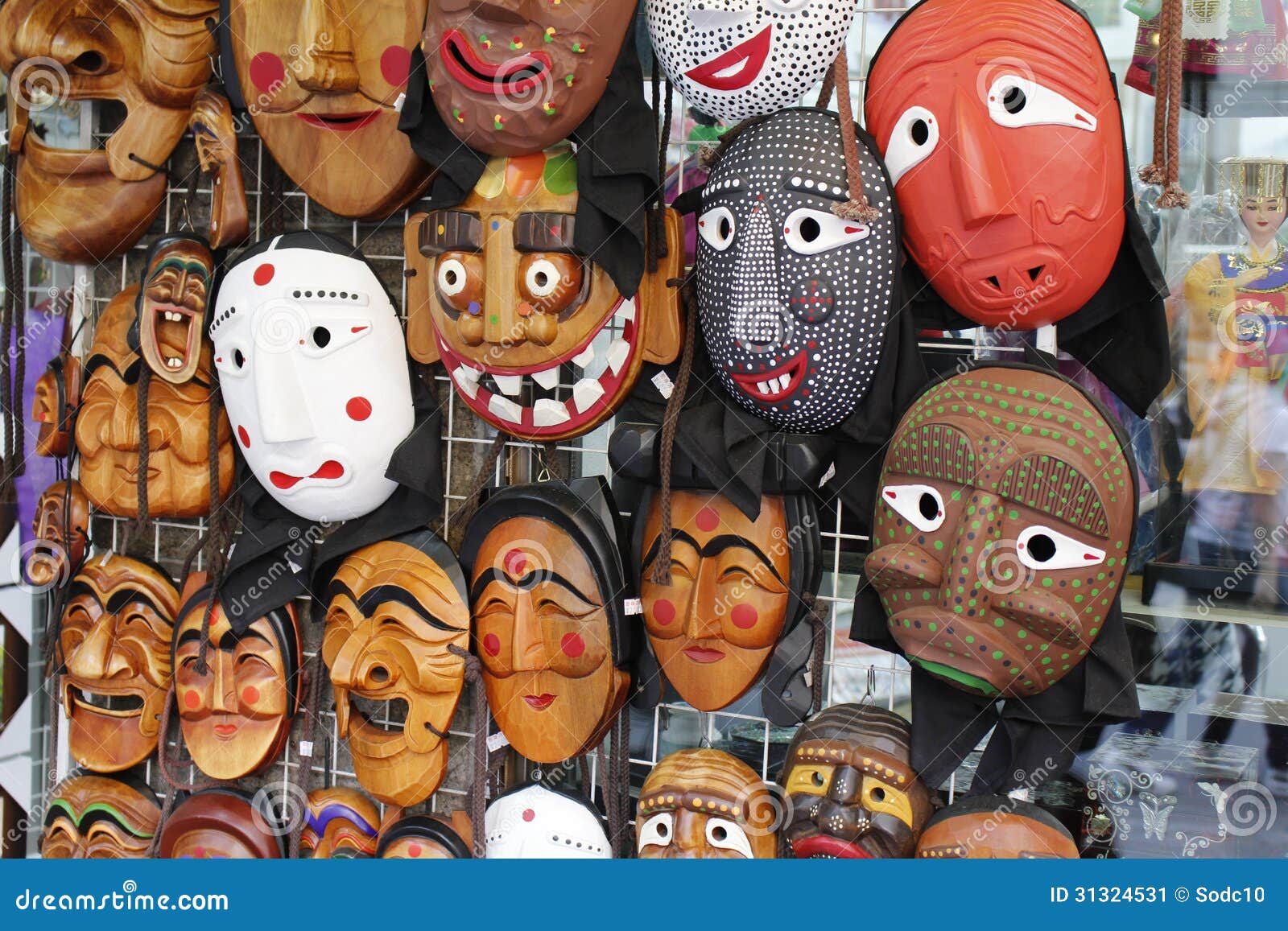 Maschere Tradizionali Coreane Immagine Stock - Immagine di mascherina ...