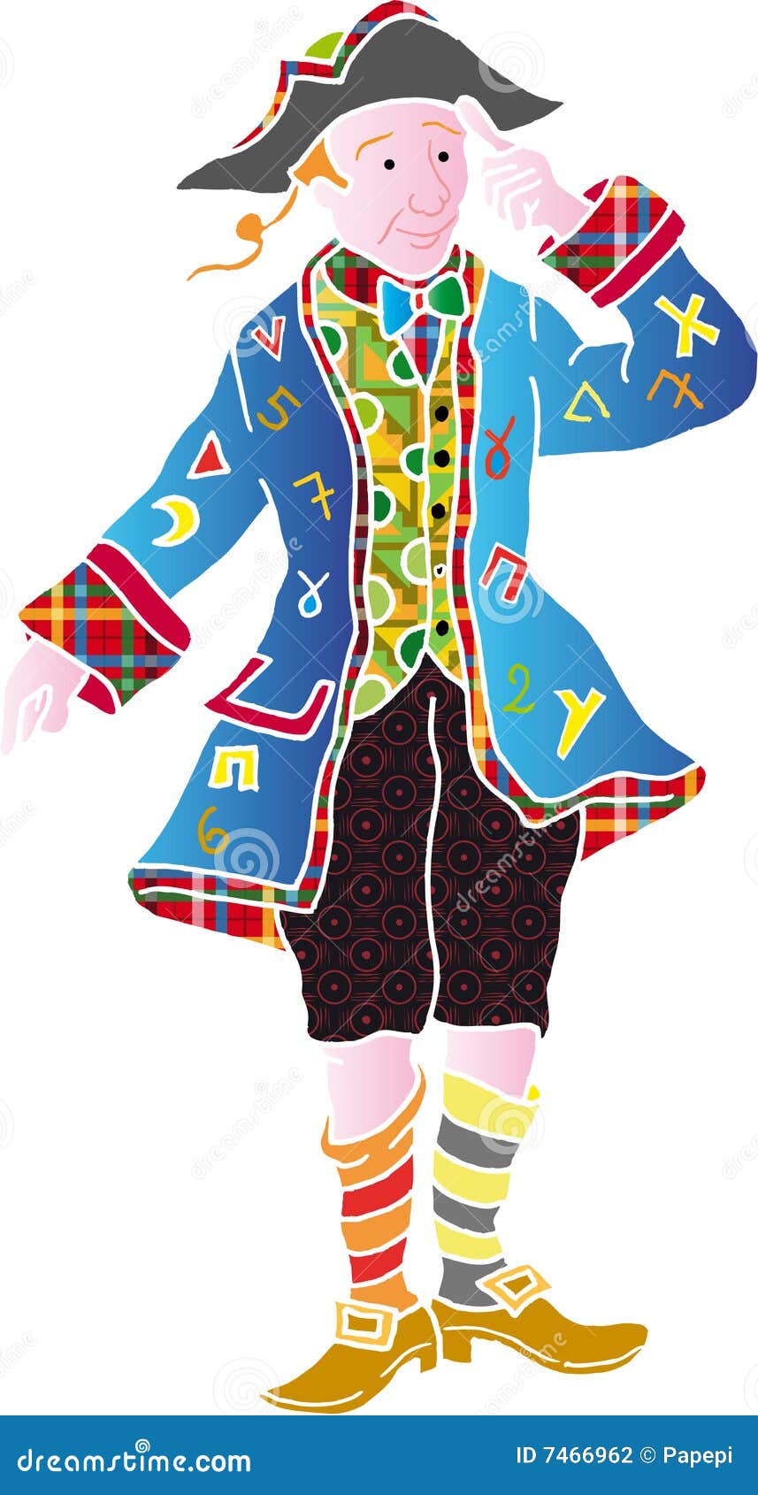 Mascherina Stenterello illustrazione vettoriale. Illustrazione di ...