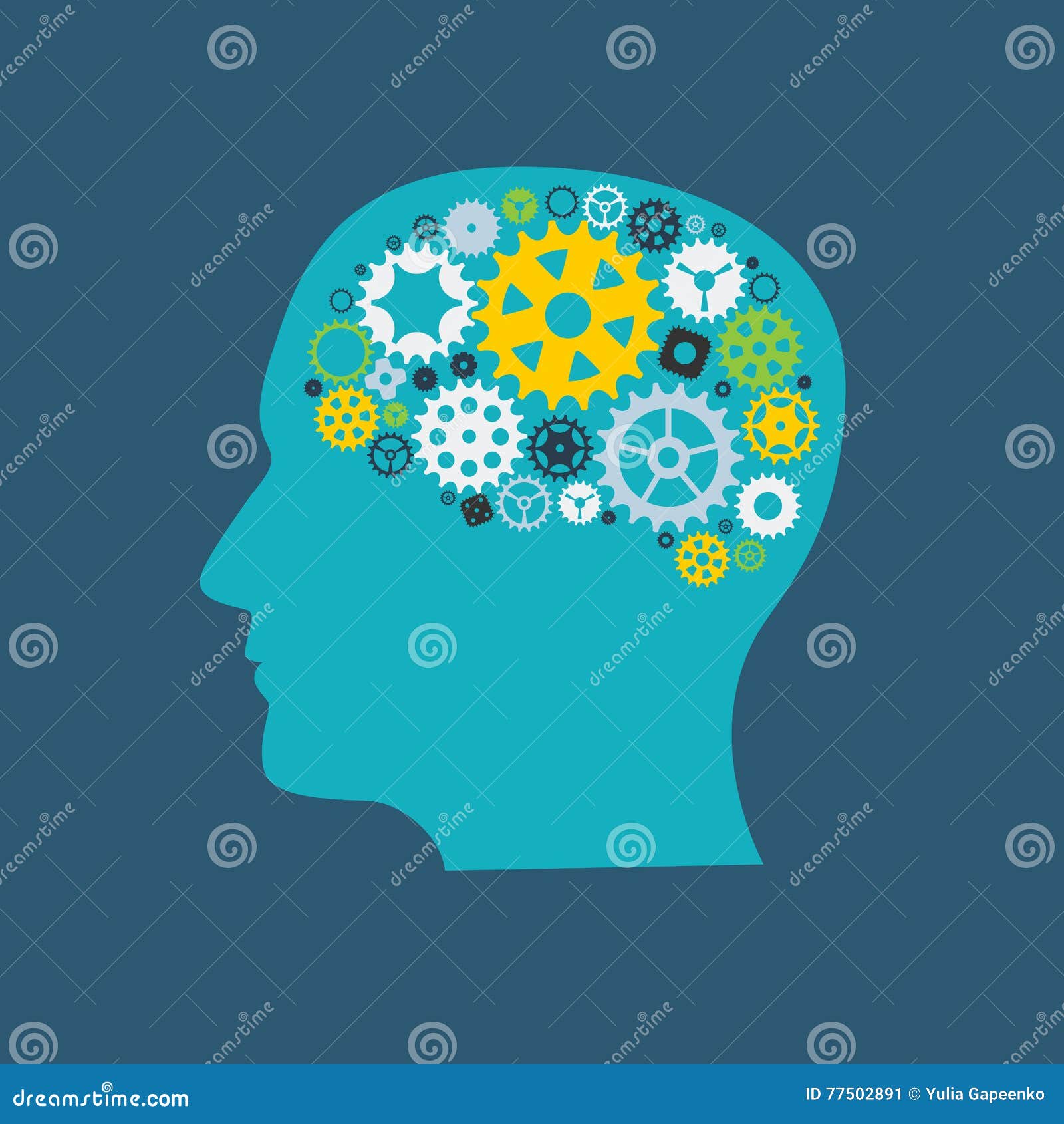 Maschinen-Gang-Rad-Zahnrad-Mensch Brain Concept Vektor Illustra Vektor ... Maschinen-Gang-Rad-Zahnrad-Mensch Brain Concept Vektor Illustra Vektor ...