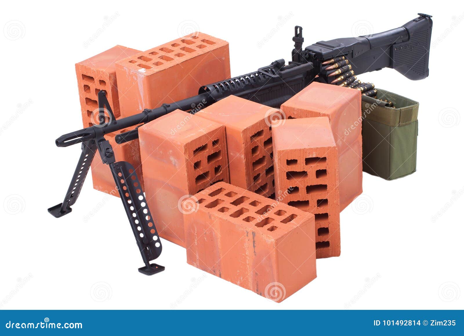 Maschinengewehr M60 Mit Amminition Band Stockfoto - Bild von marinen ...