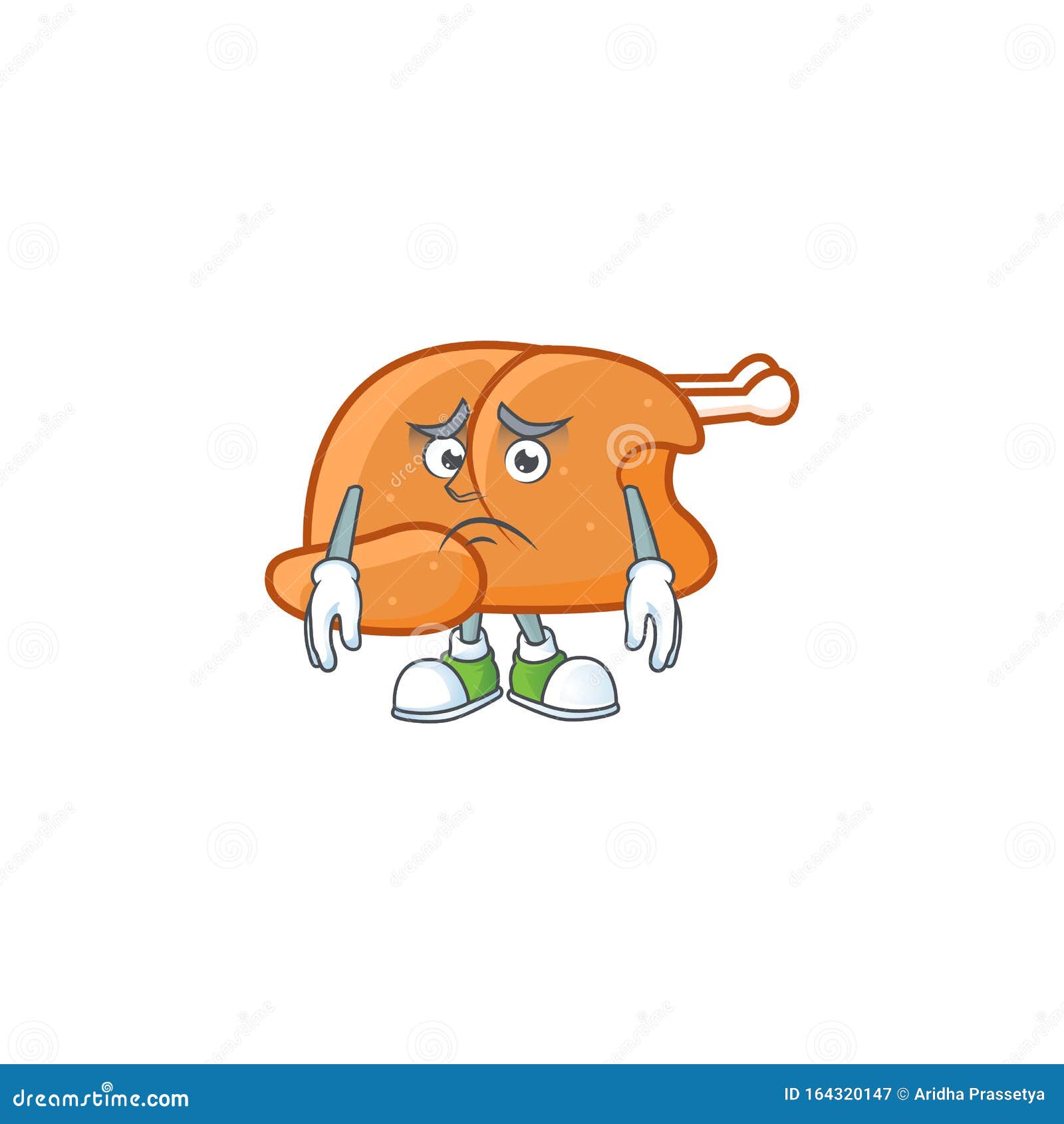 Mascot a Afraid in Cartoon Roast Turkey Stock Vector - Illustration of ...