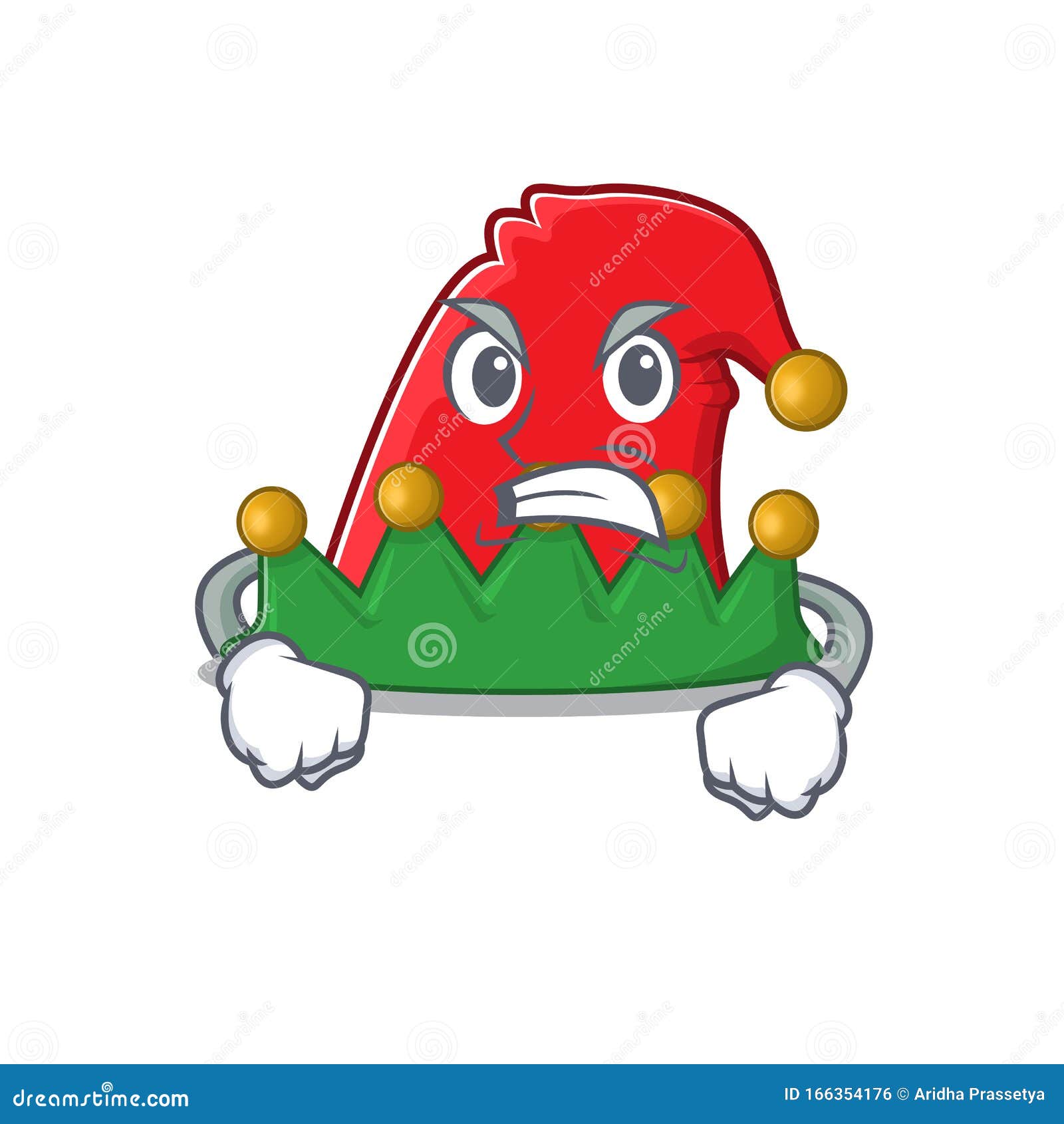 Mascot of Angry Elf Hat Cartoon Character Style Stock Vector ...