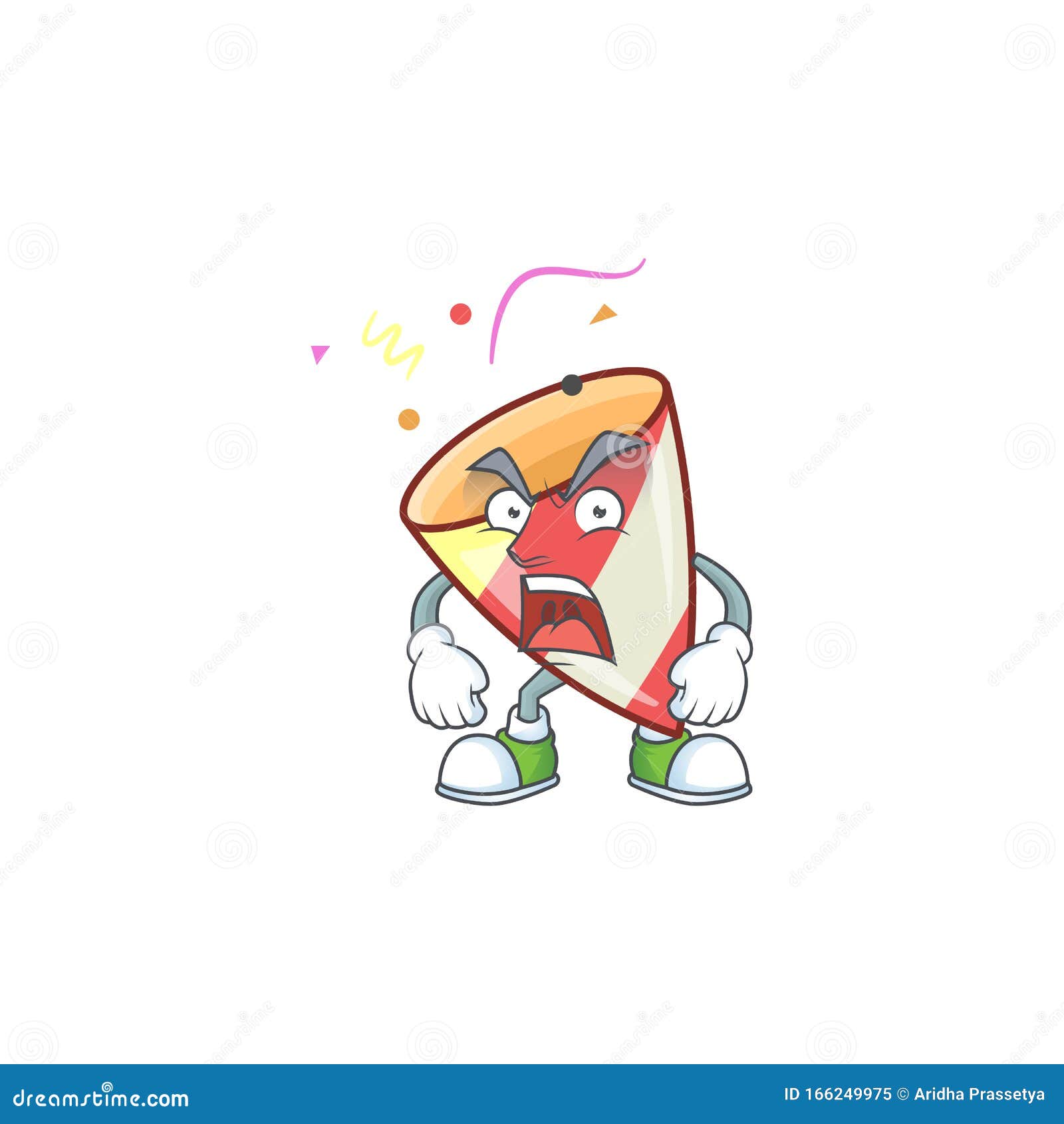 Mascot of Angry Exploding Confetti Cartoon Character Design Stock ...