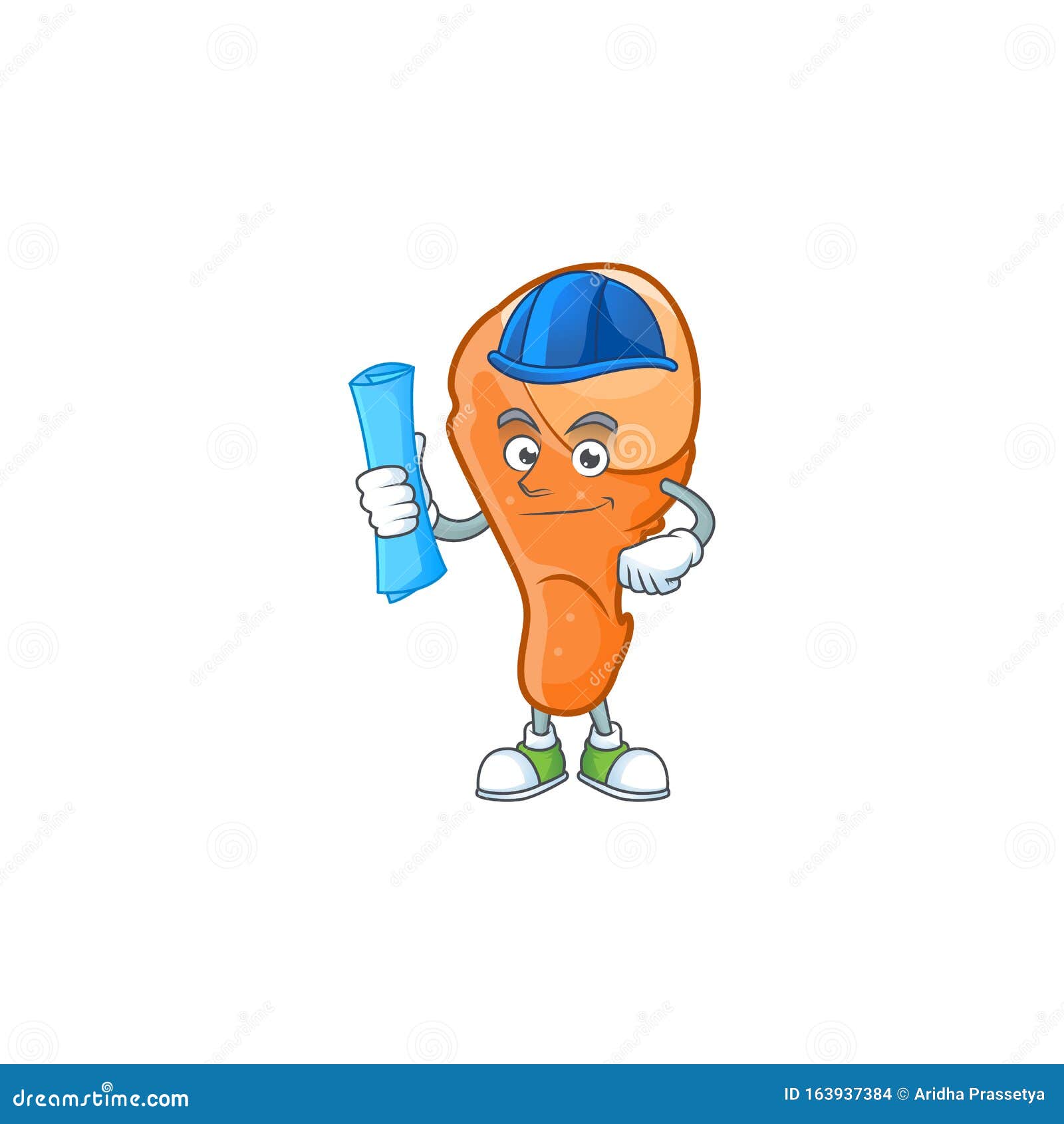 Mascot Architect in the Chicken Thigh Cartoon Stock Vector ...