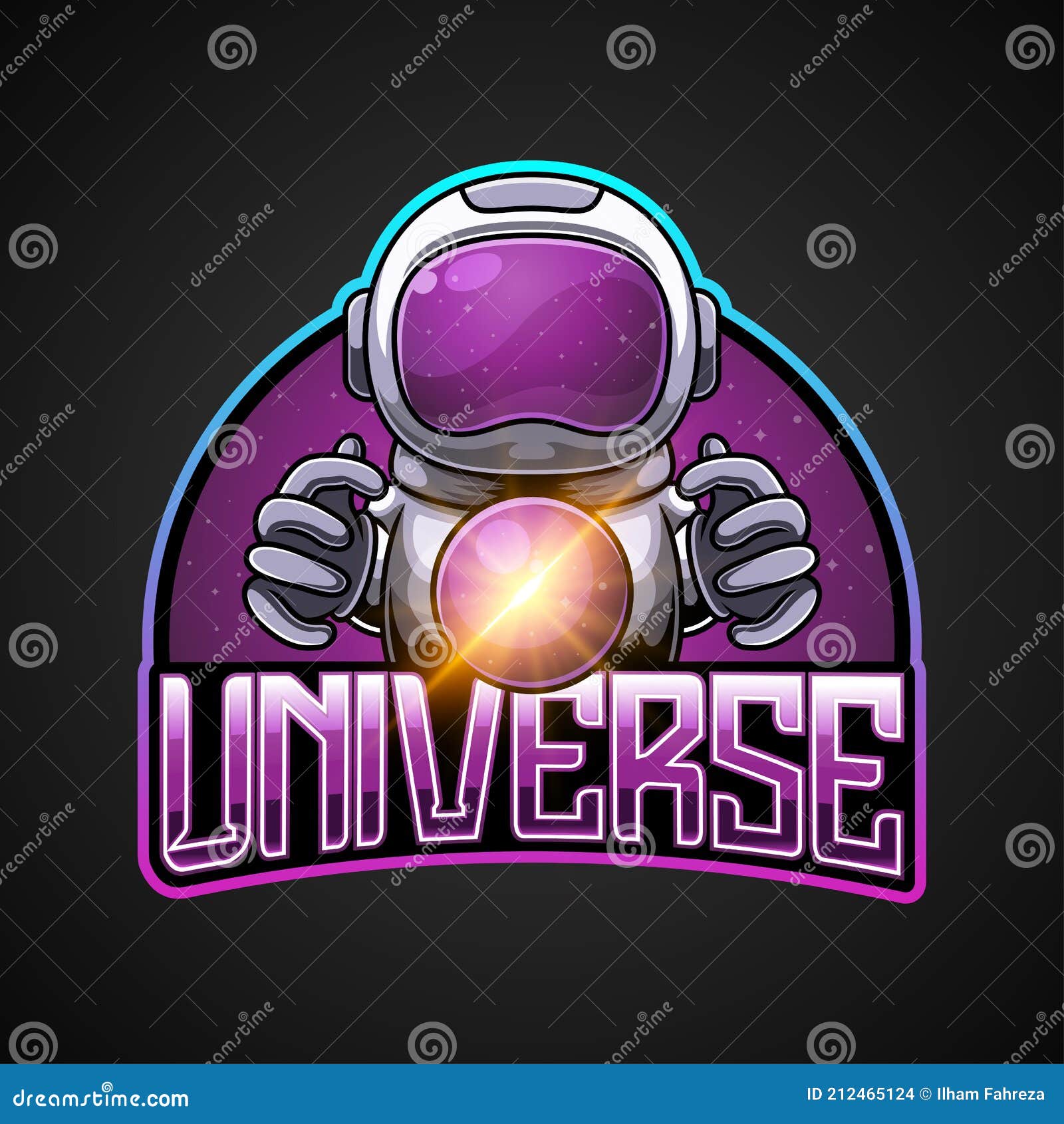 The Mascot of the Astronaut and Universe Logo Stock Illustration ...