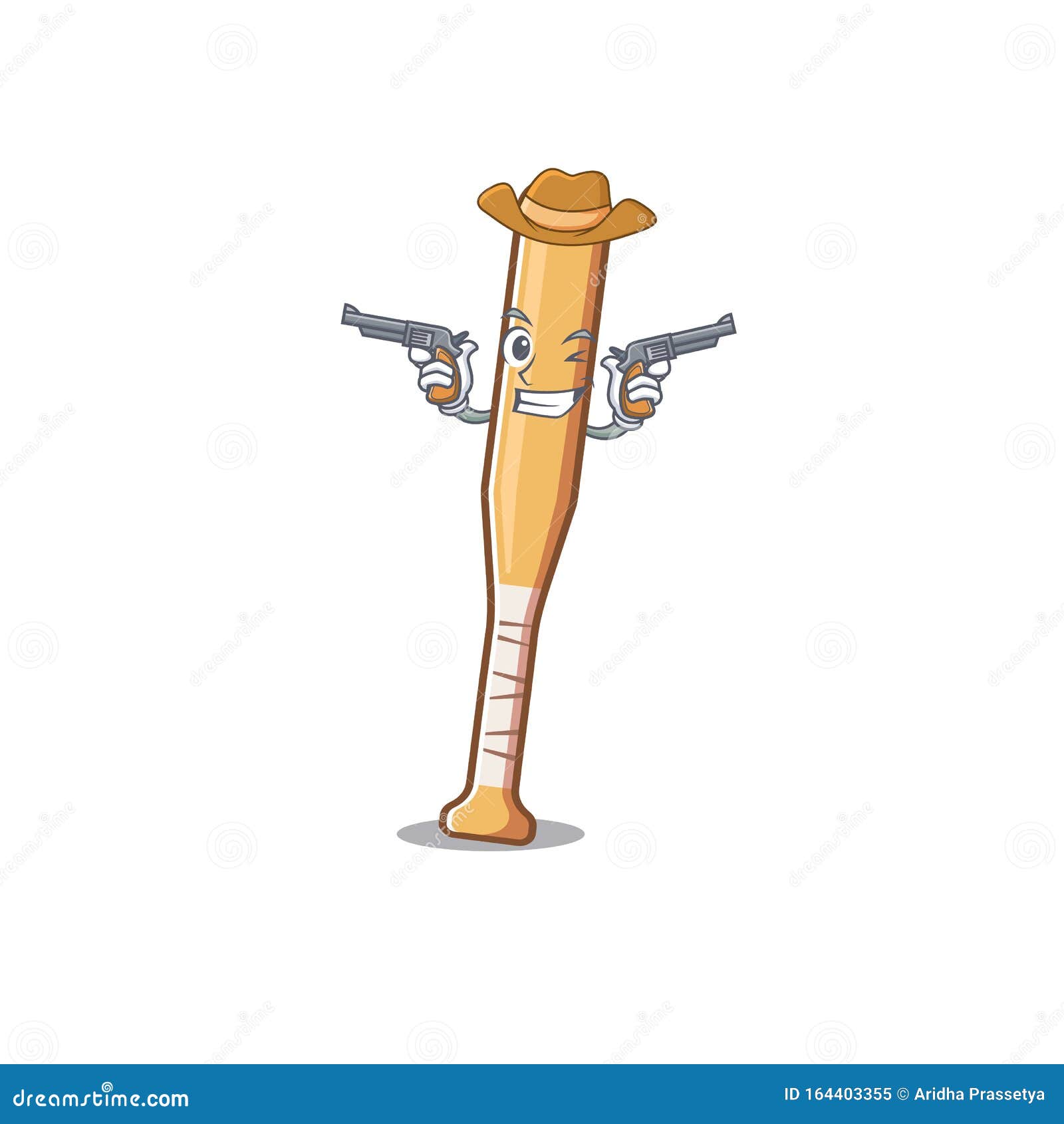 Mascot Baseball Bat with in Cowboy Cartoon Stock Vector - Illustration ...