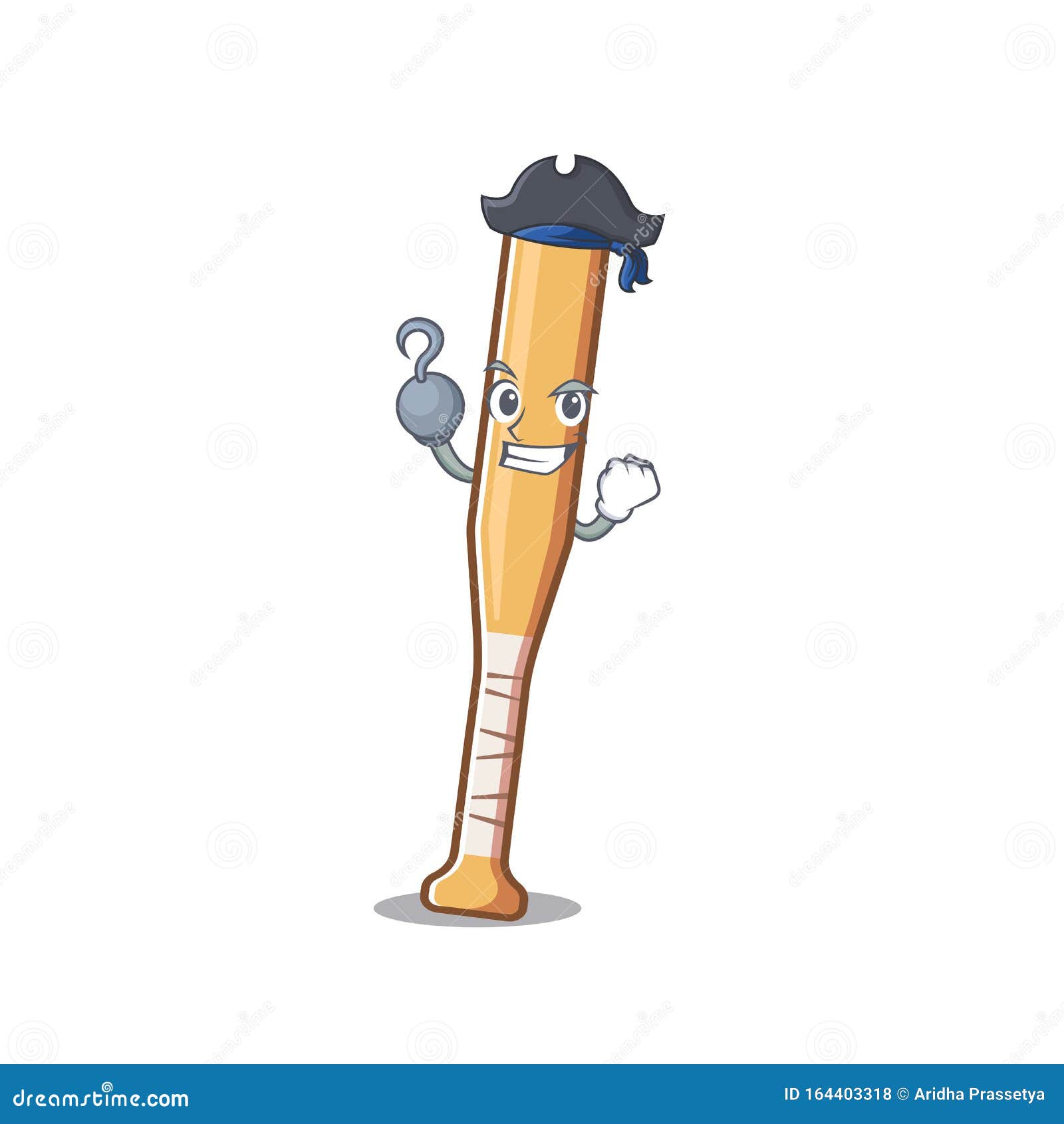 Mascot Baseball Bat with in Pirate Cartoon Stock Vector - Illustration ...