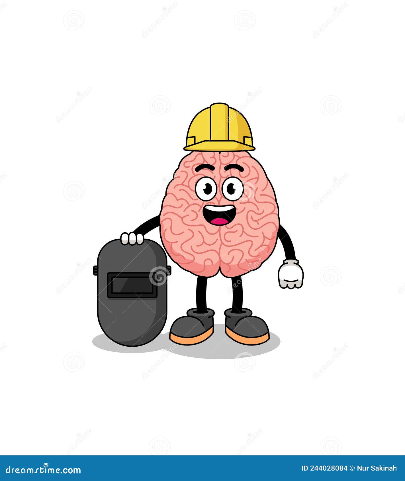 Mascot of Brain As a Welder Stock Vector - Illustration of metal ...
