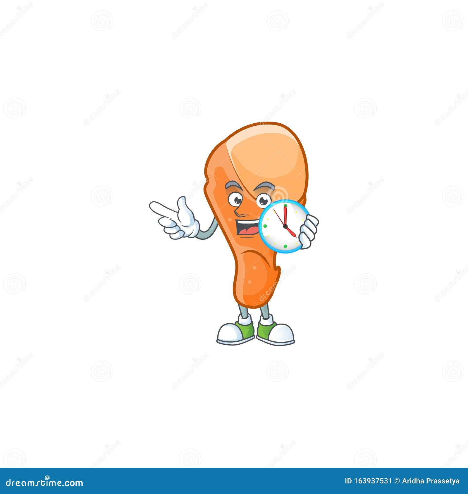 With Clock Chicken Nuggets On Above Cartoon Plate Vector Illustration ...